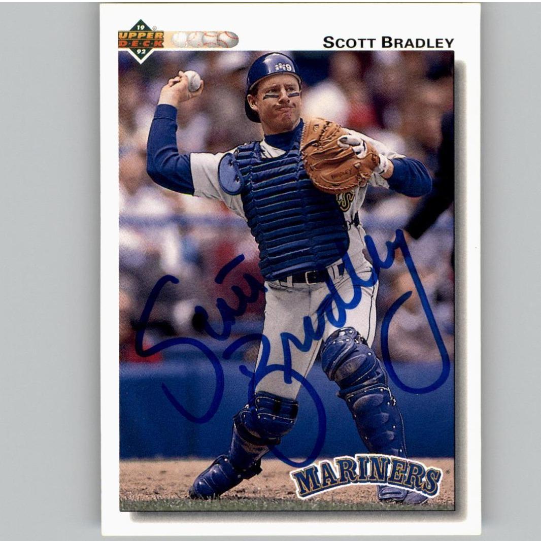 Scott Bradley Signed Seattle Mariners 1992 Upper Deck Baseball Card #390