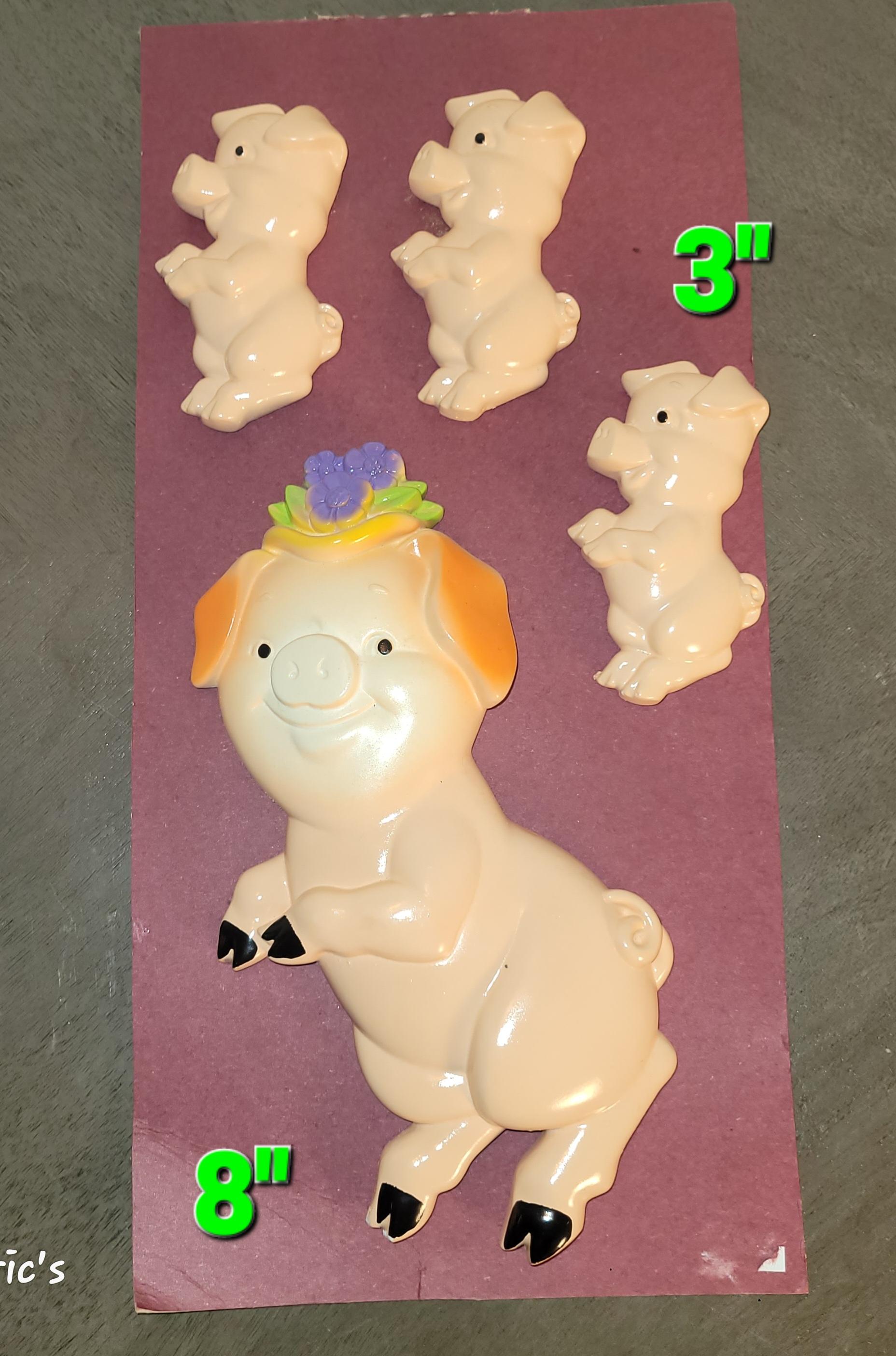 Vintage Miller Studios NOS Chalkware 3 Little Pigs And Momma Pig Wall ...