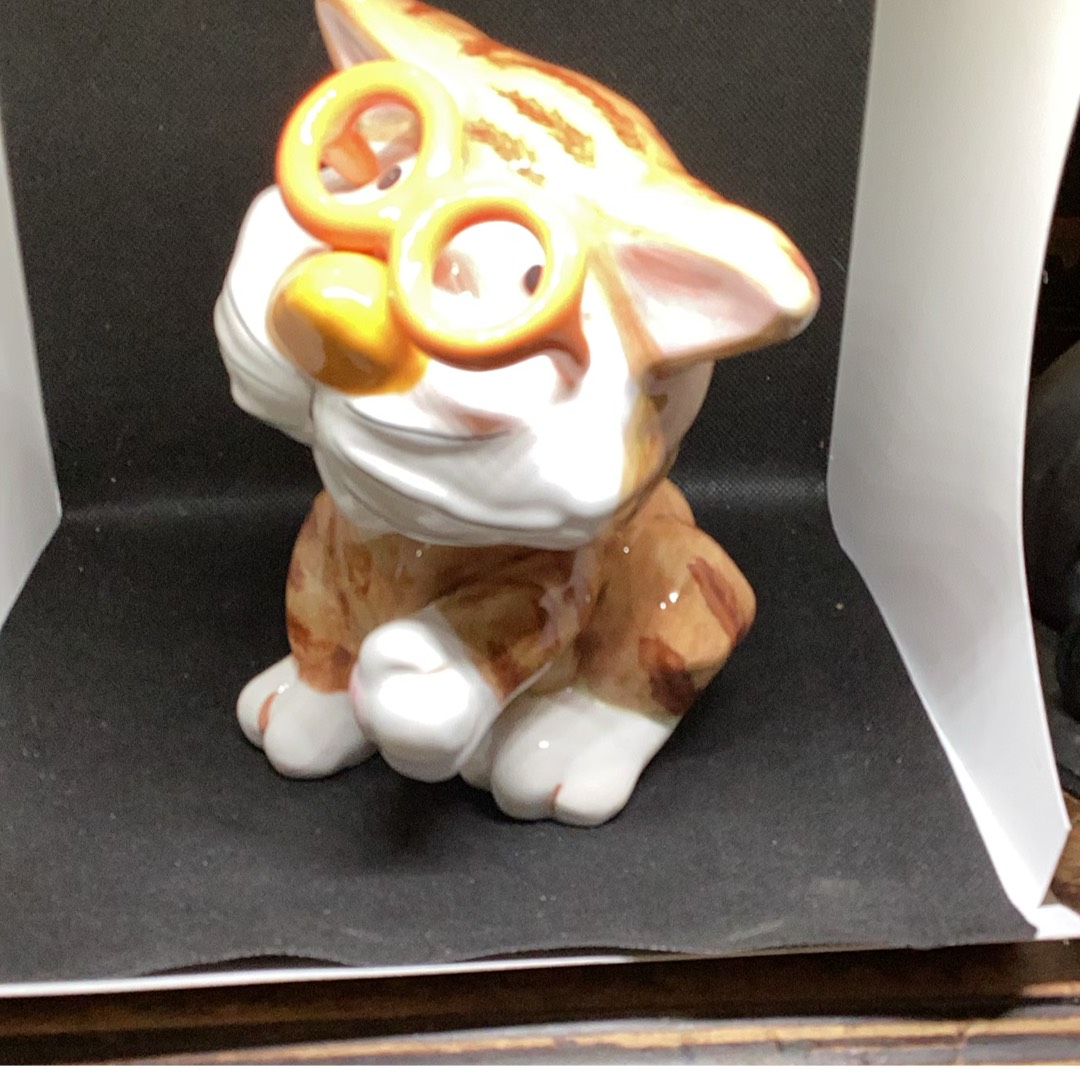 Quirkie Tabby Coin Bank With Orange Glasses
