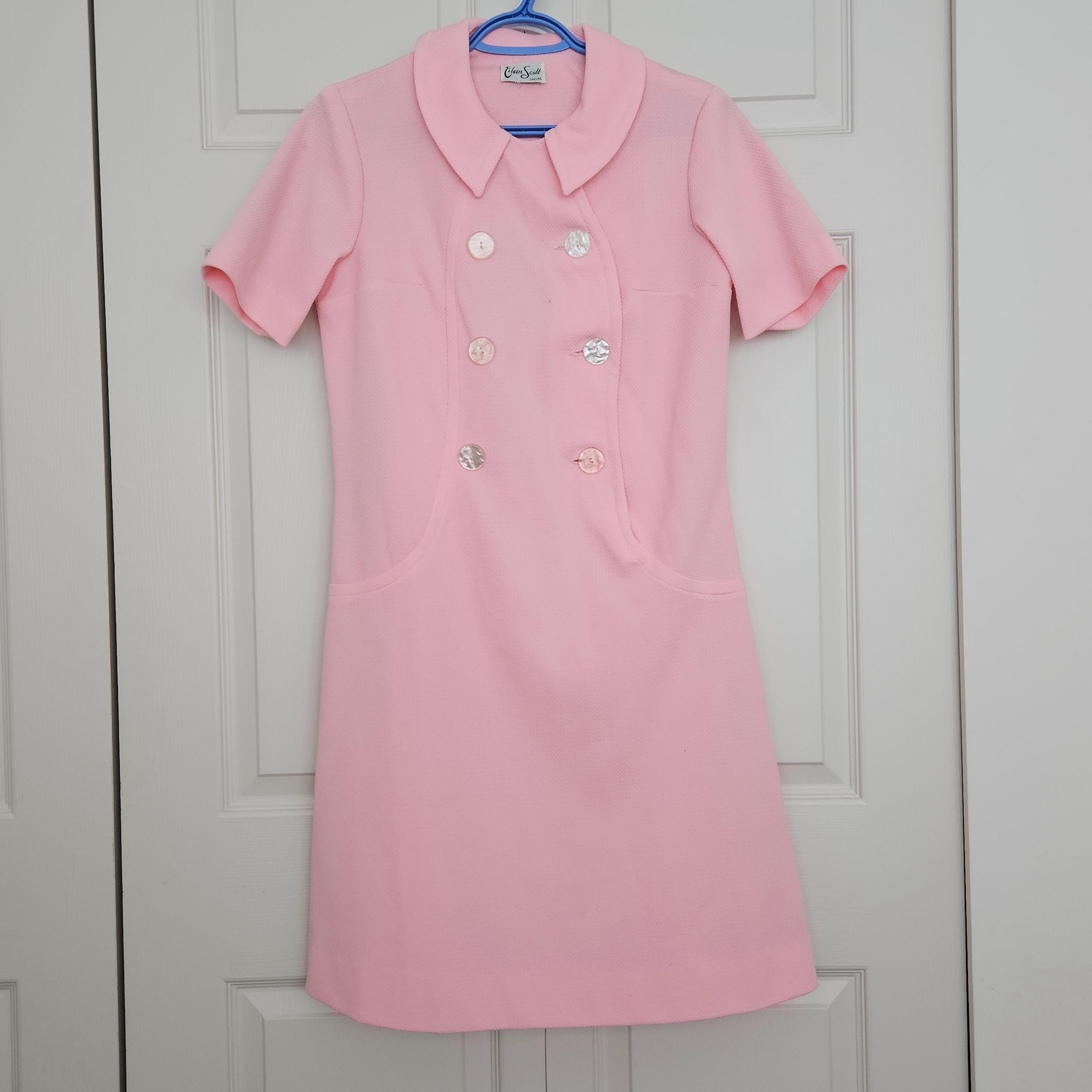 Vintage 70's Eileen Scott Pink Shift Dress