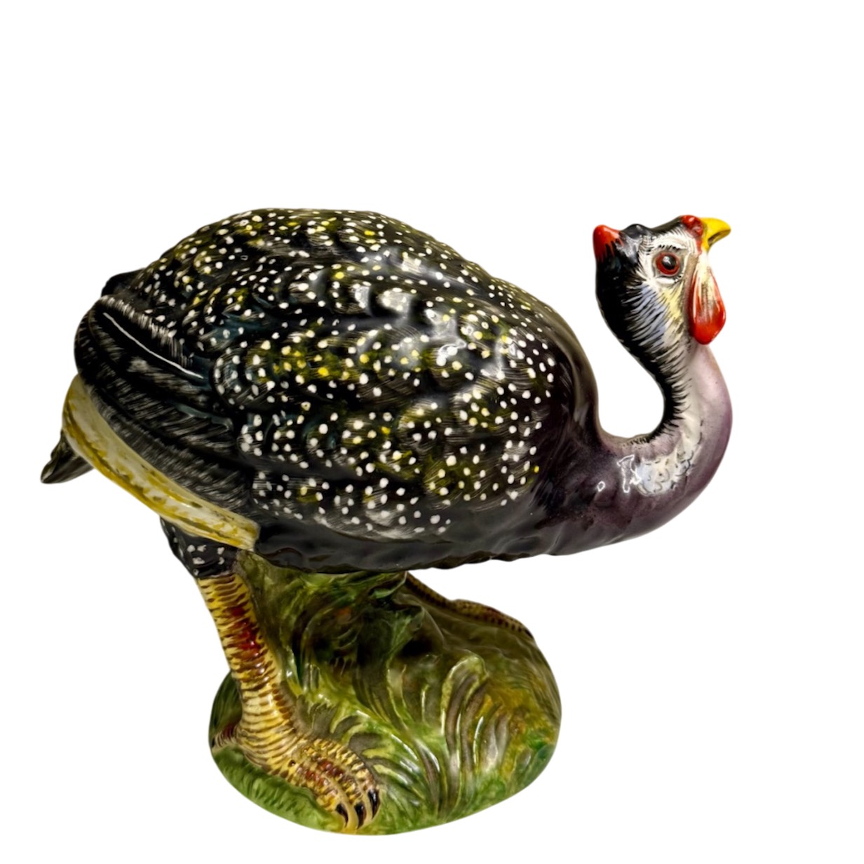 Ceramic New Guinea Hen Statue/Figurine Country Cottage Italy Rare 7-1/2 ...
