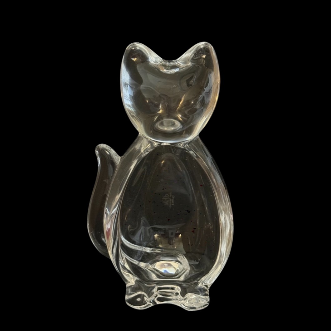 Art Glass Feline Candy/Trinket Dish Paperweight Corral Art Vernier ...