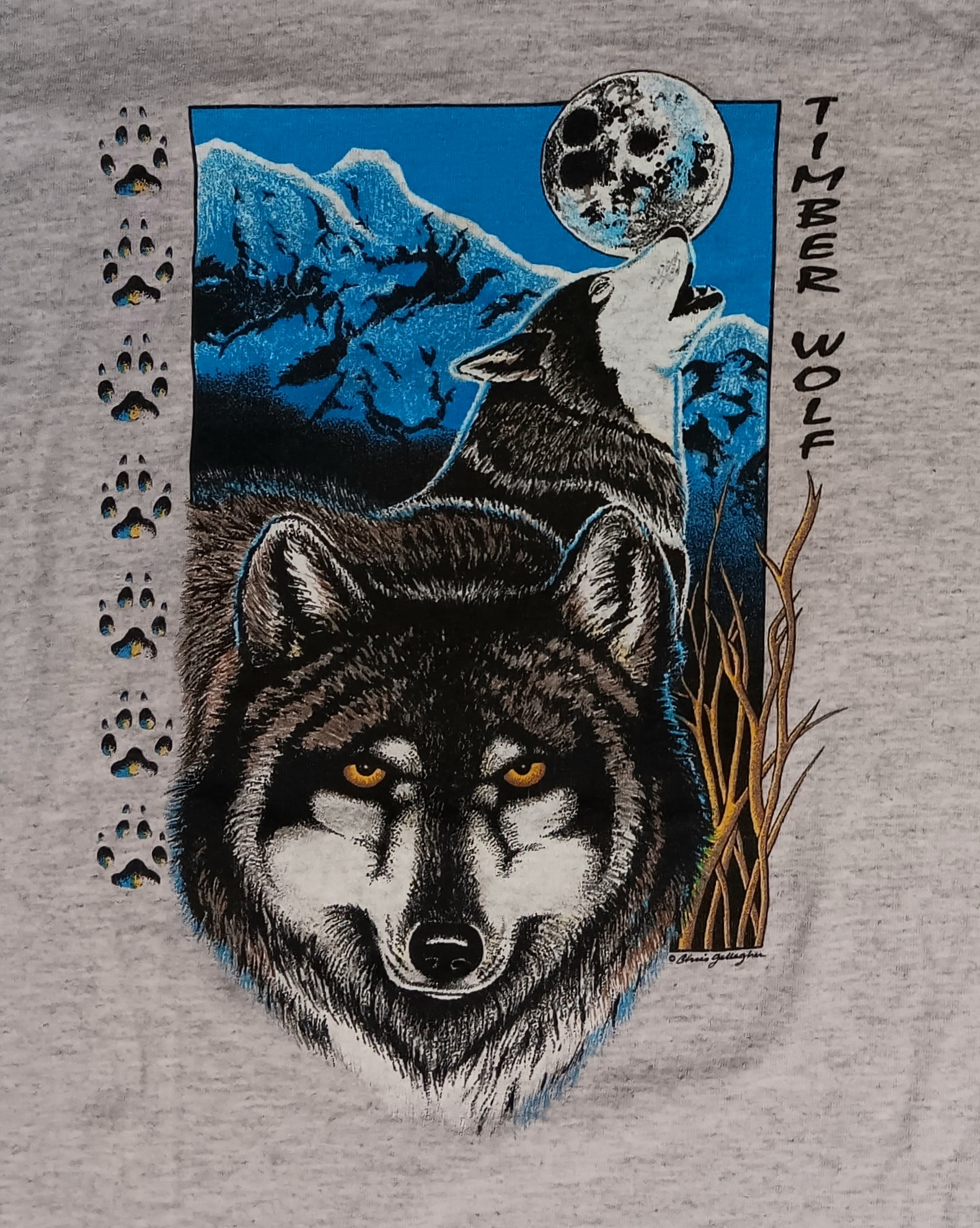 vintage single stitch Timberwolf t shirt howling wolf animal print alaska