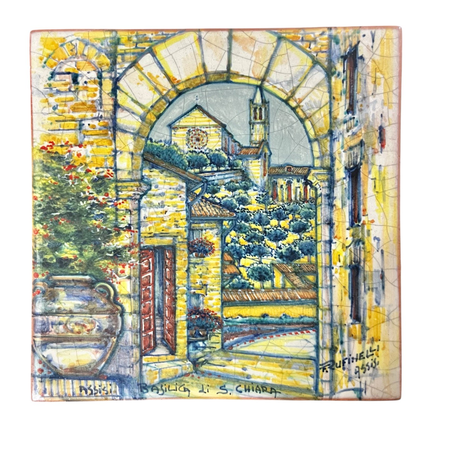 Rare Mid-Century Hand-Painted Italian Tile by Franco Rufinelli ...