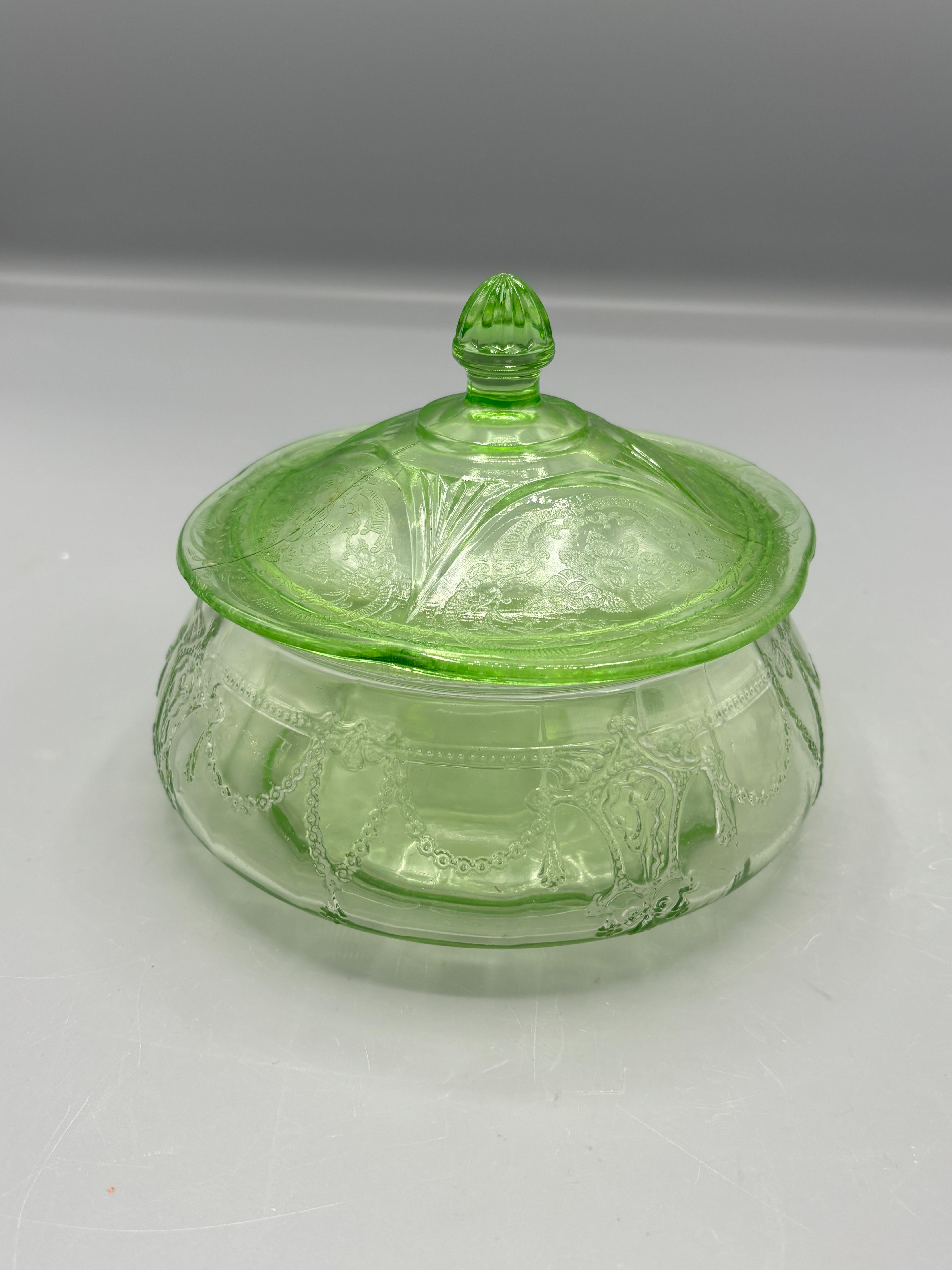 Anchor Hocking Uranium glass candy dish