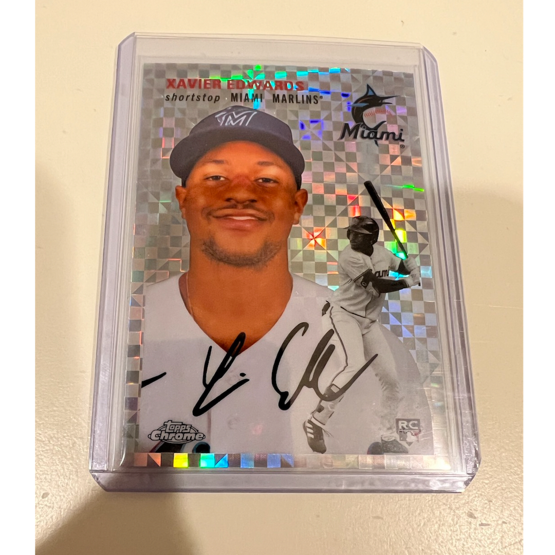 Xavier Edwards RC Platinum X-Fractor Miami Marlins