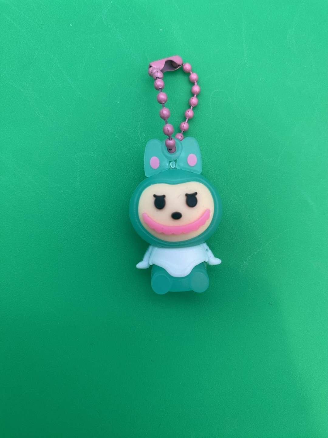 Pop Mart Teal Color Labubu Miniature Rubber Keychain or Bag Charm ...