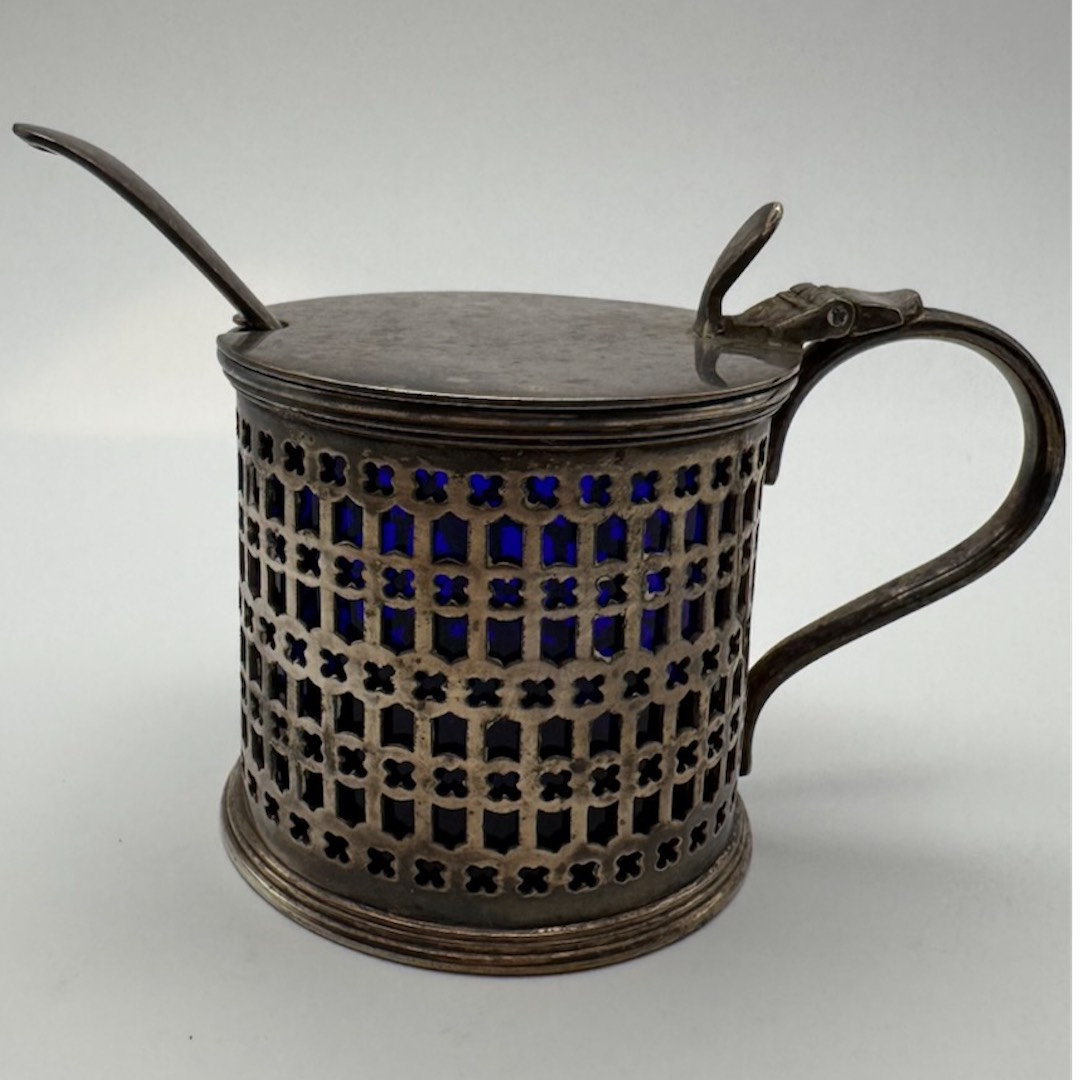 Vintage EPNS Lidded Sterling Silver Spice/Salt Server With Spoon And ...