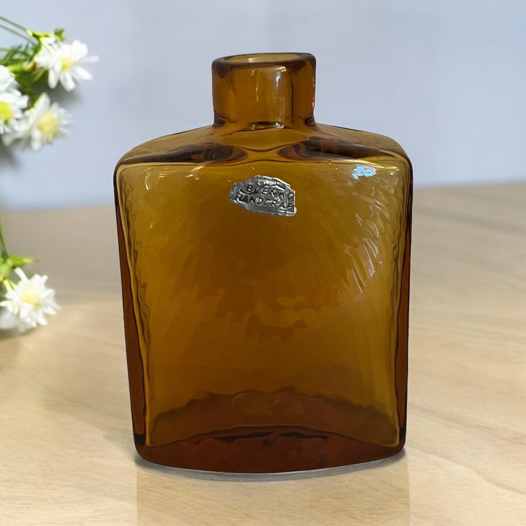 1965 Blenko 6523 Decanter Flask. Color- Honey. Designed by Joel Meyers ...