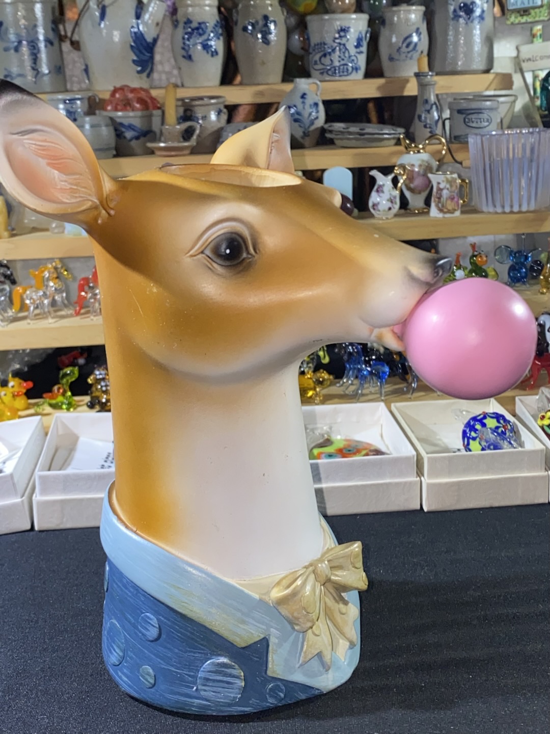 Deer Flower Pot Animal Head Vase Succulents Resin Cartoon Blowing ...