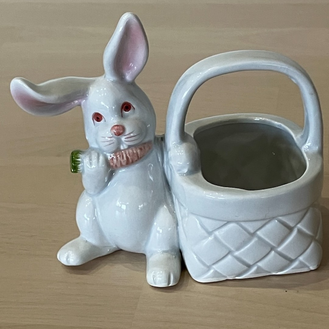 1978 Fitz And Floyd Rabbit With Basket