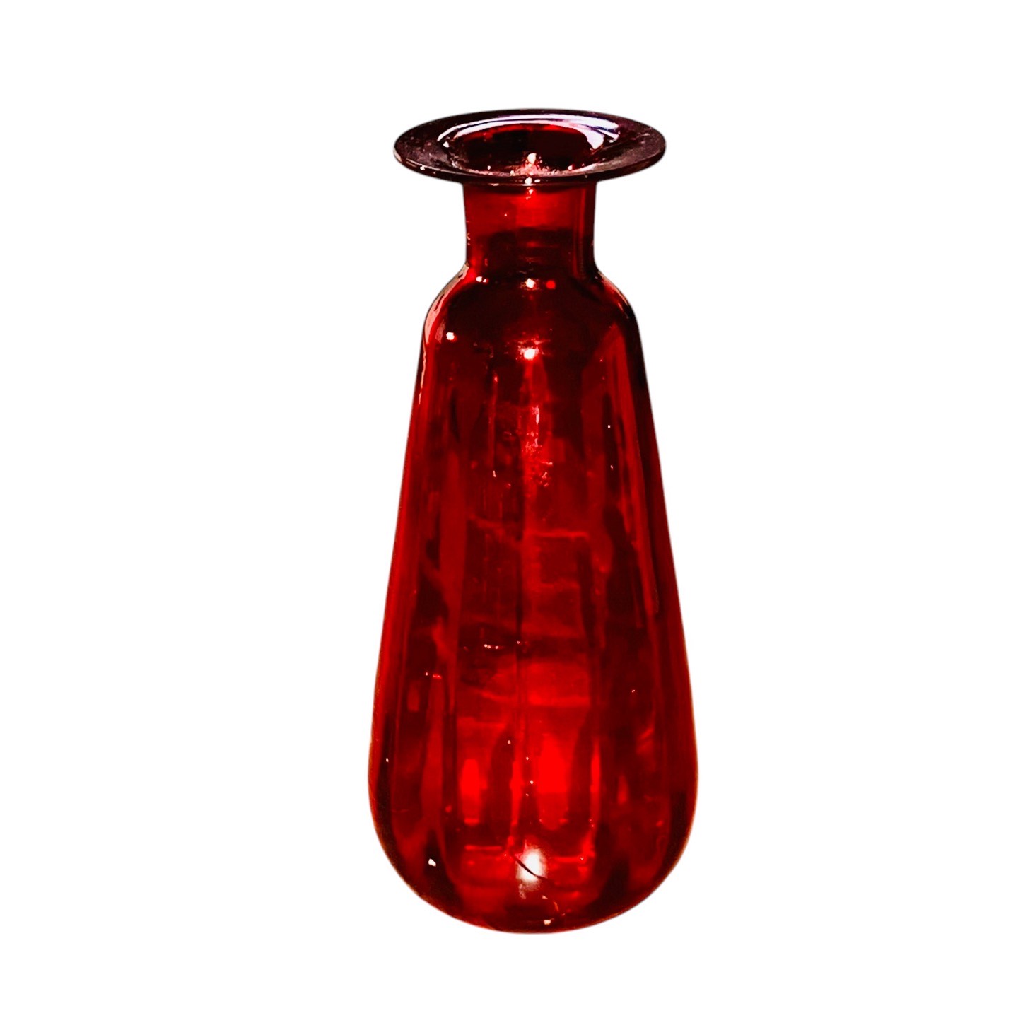 Rainbow Glass Ruby Red Optic Bottle