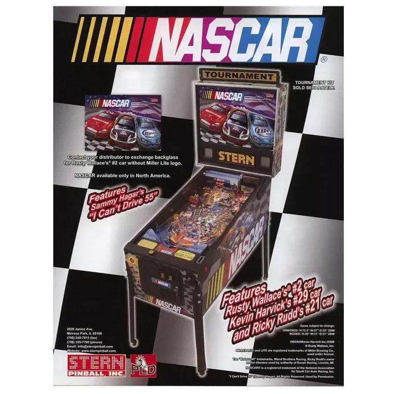 Nascar Pinball FLYER Original 2005 Race Car Driving Vintage Retro Promo ...