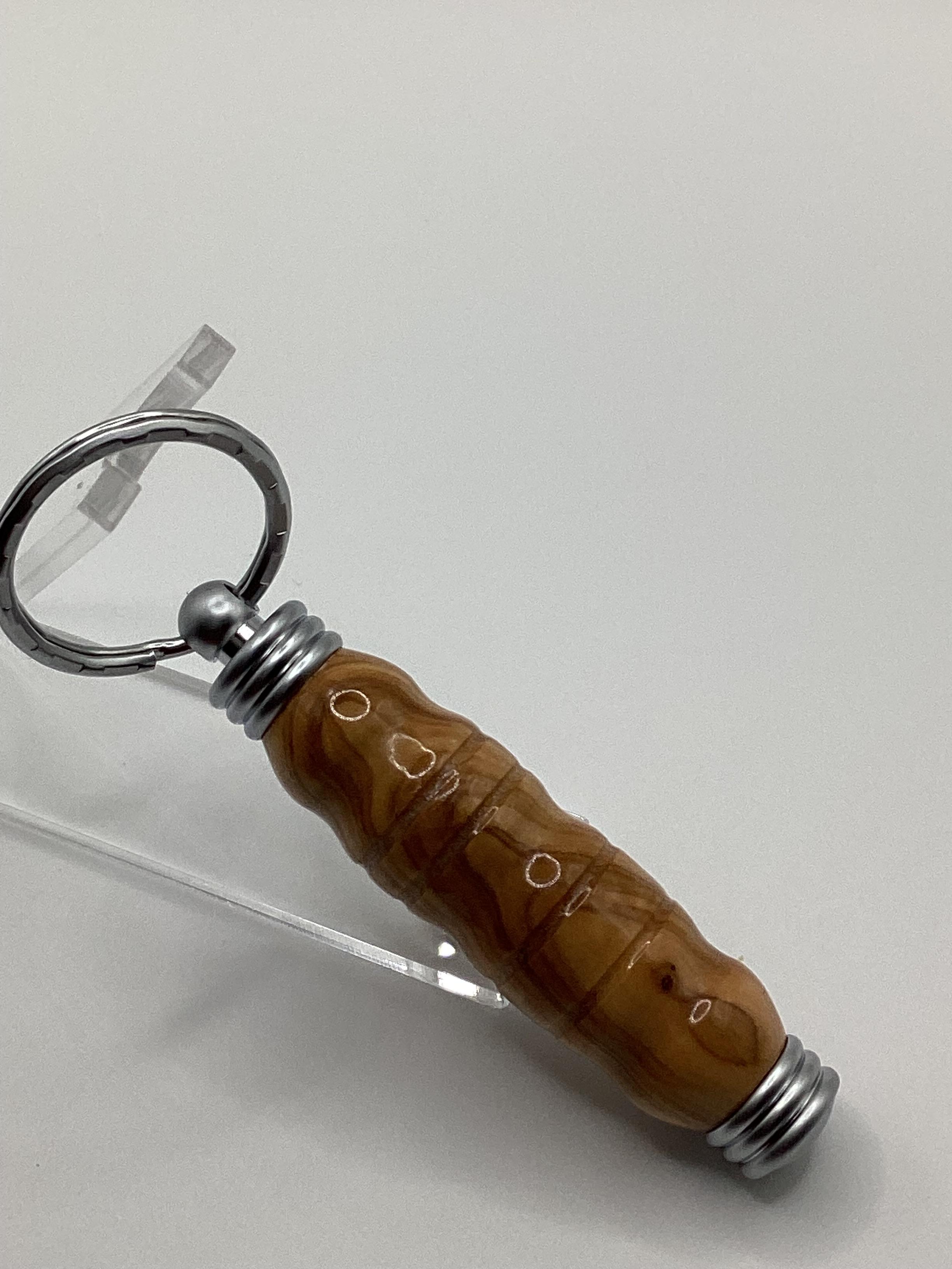 3 Inch Handcrafted Olive Wood Secret compartment Keychain with Food ...