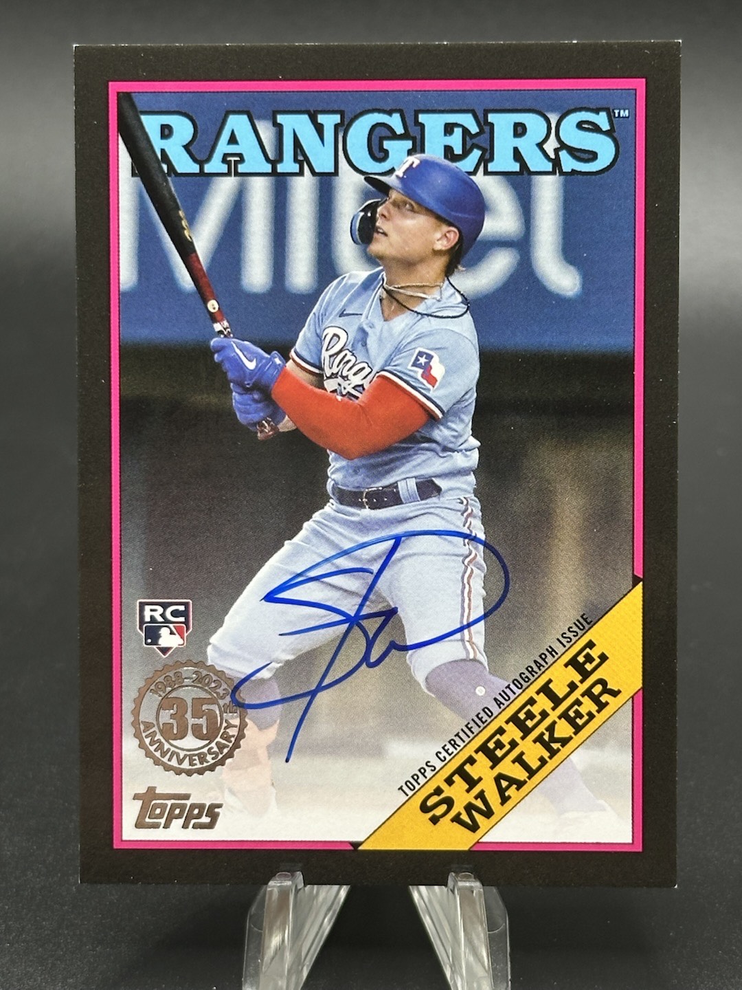 2023 Series 1 1988 Topps Baseball Black /199 Steele Walker Rookie Auto RC