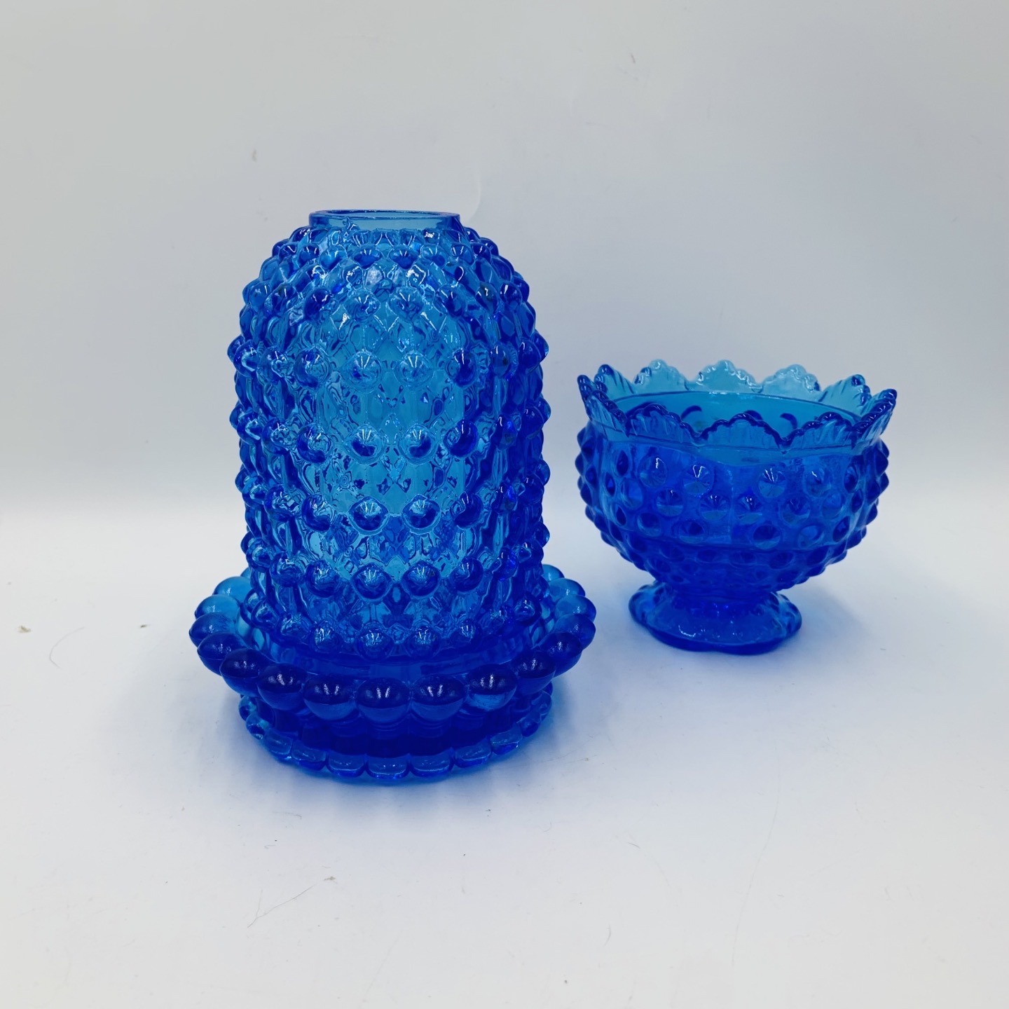Cobalt Blue MIX N MATCH Hobnail Fairy Lamp Candle Holder