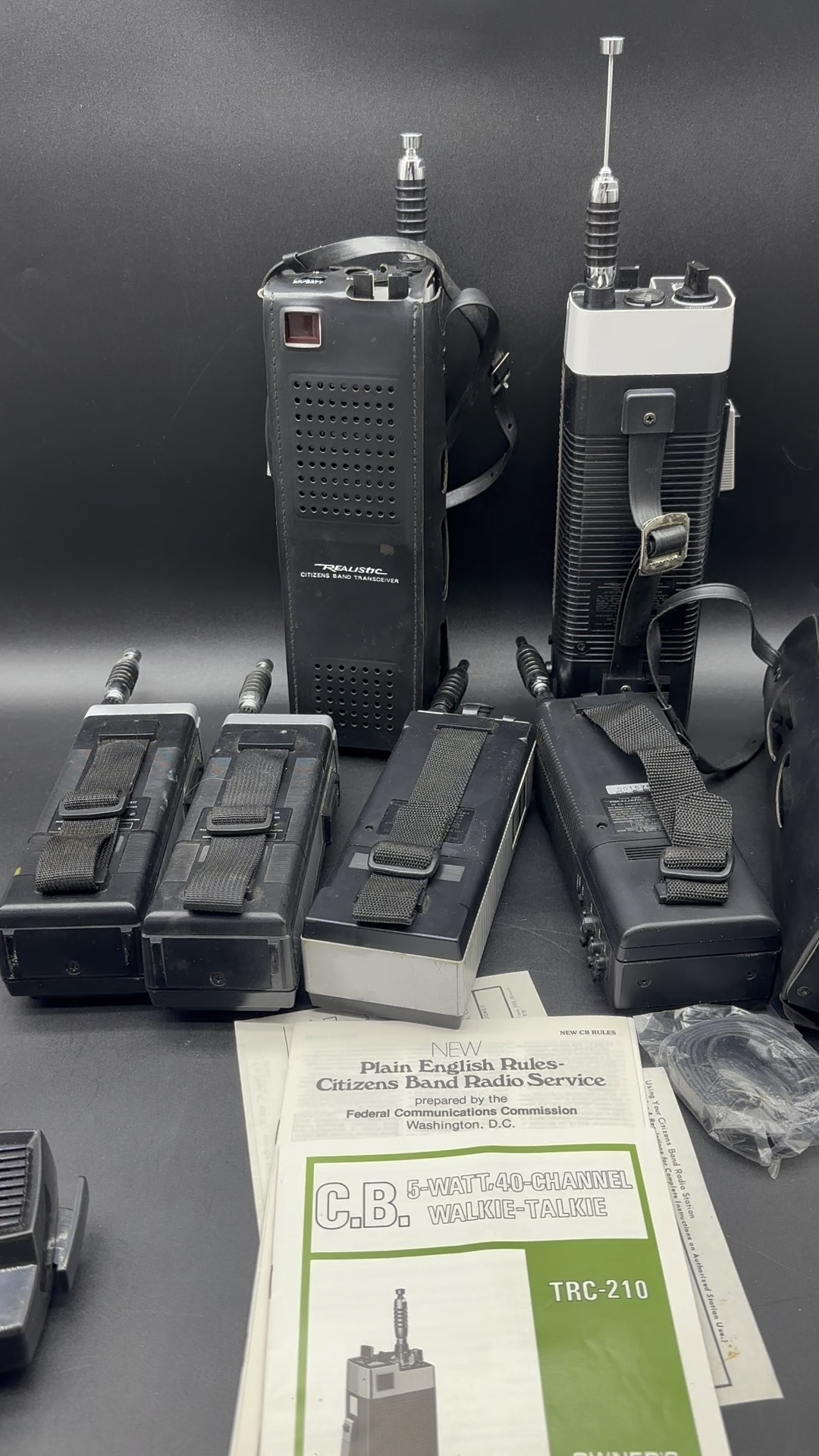6 Assort Realistic TRC series CB hand held radios AS IS