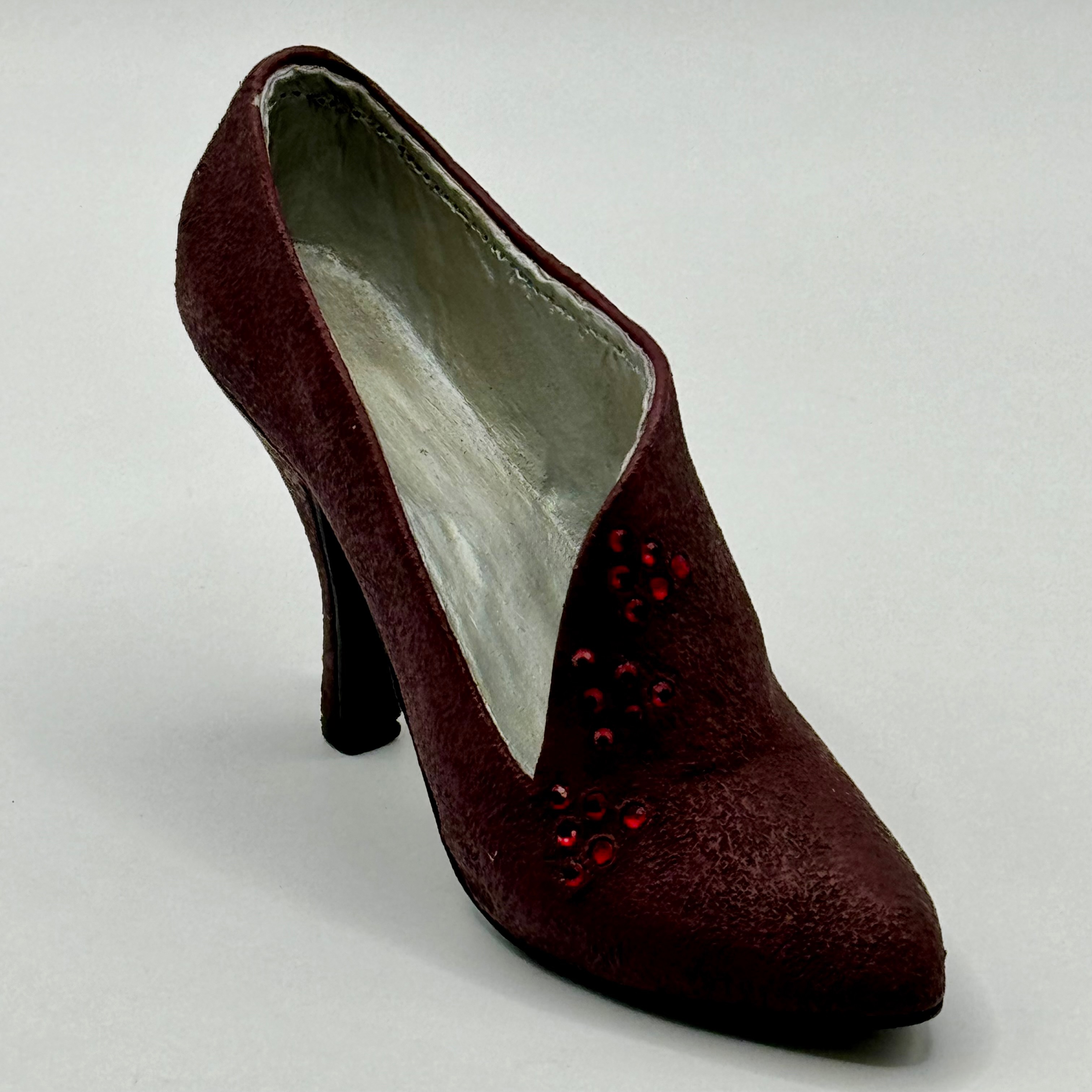 Vintage 1999 “Pastiche” Ceramic High Heel Shoe Figurine, Maroon And ...