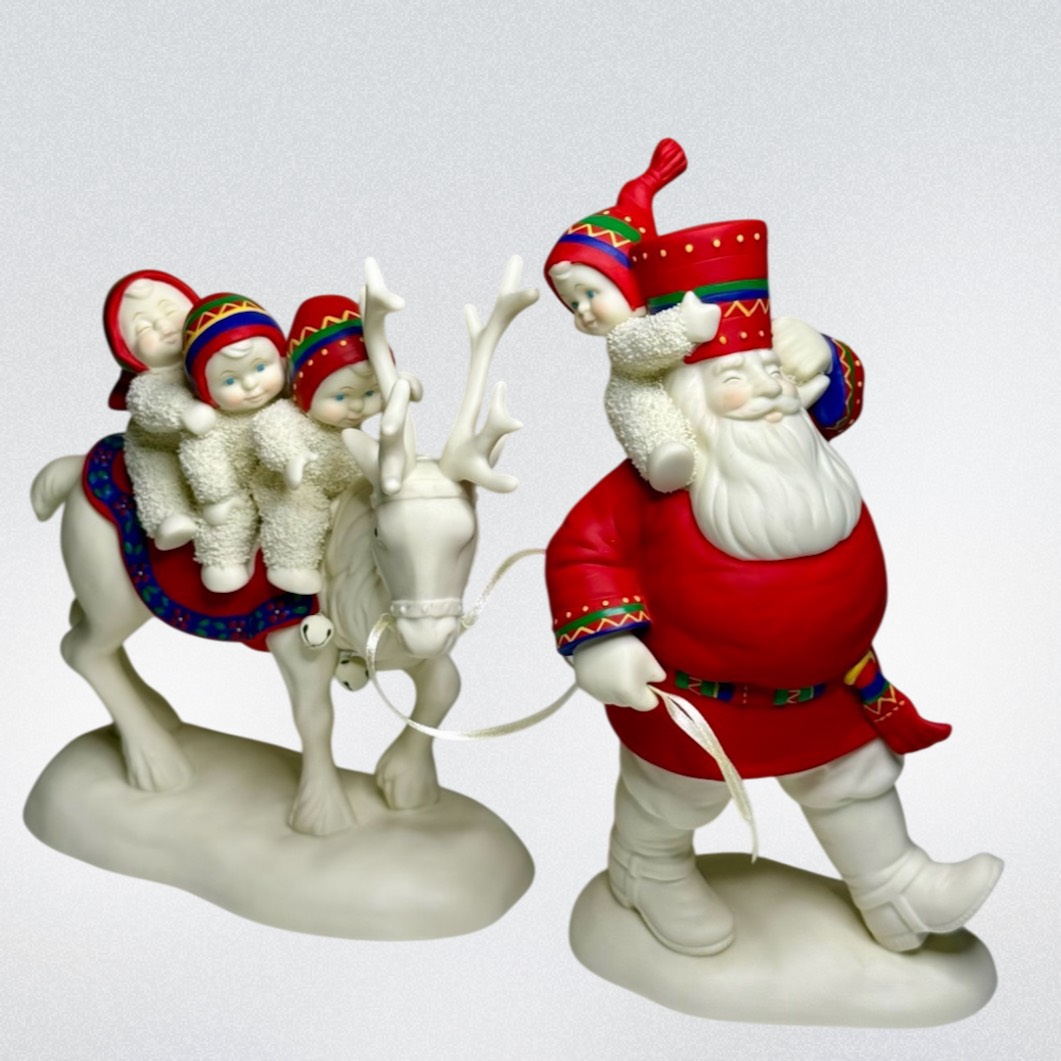 Dept 56 Snowbabies SANTAS REINDEER RIDES Limited Edition With Box COA ...