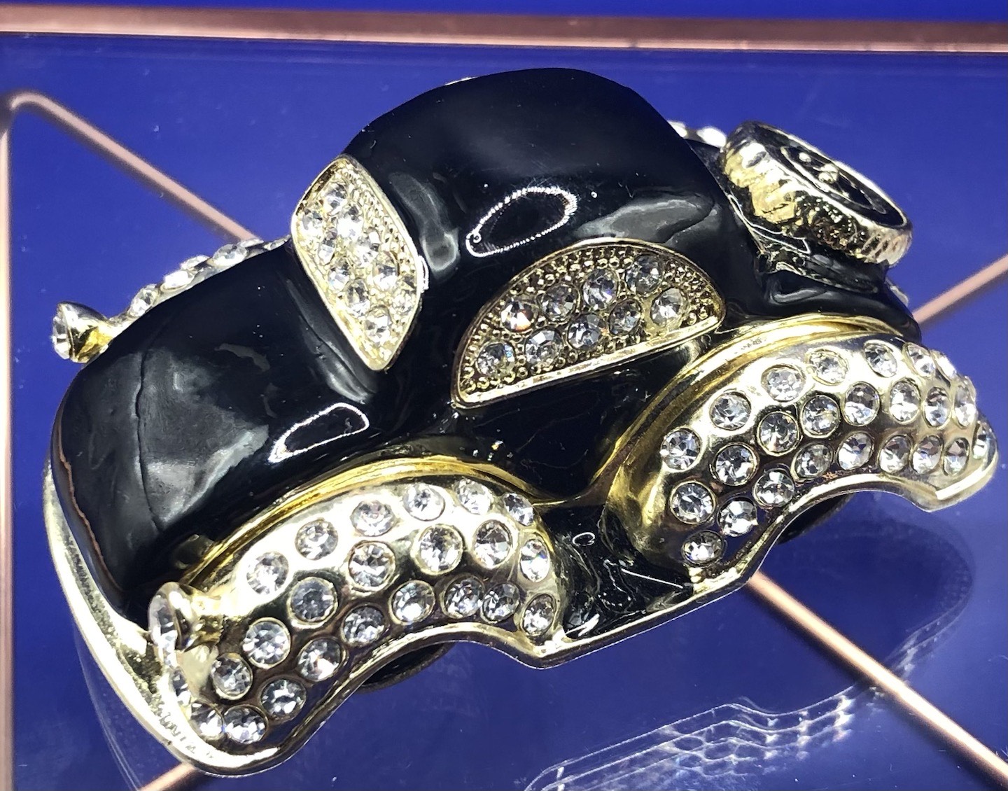 New Old Stock Trinket Box Pink Blinged Out Car