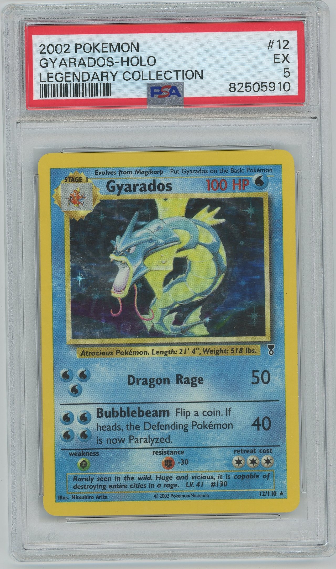 Pokémon 2002 Legendary Collection Gyarados Holo Rare #12 PSA 5