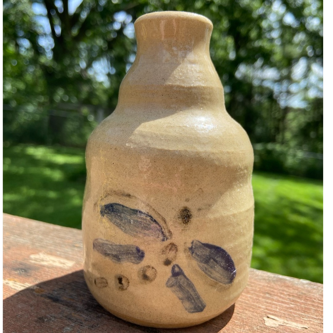Pottery Bud Base. Painted On Two Sides With Dragonflies. Potentially ...