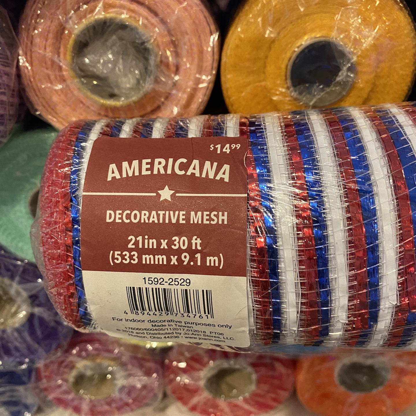 DECORATIVE POLY MESH 25 New Old Stock Shiny & Matte Colors
