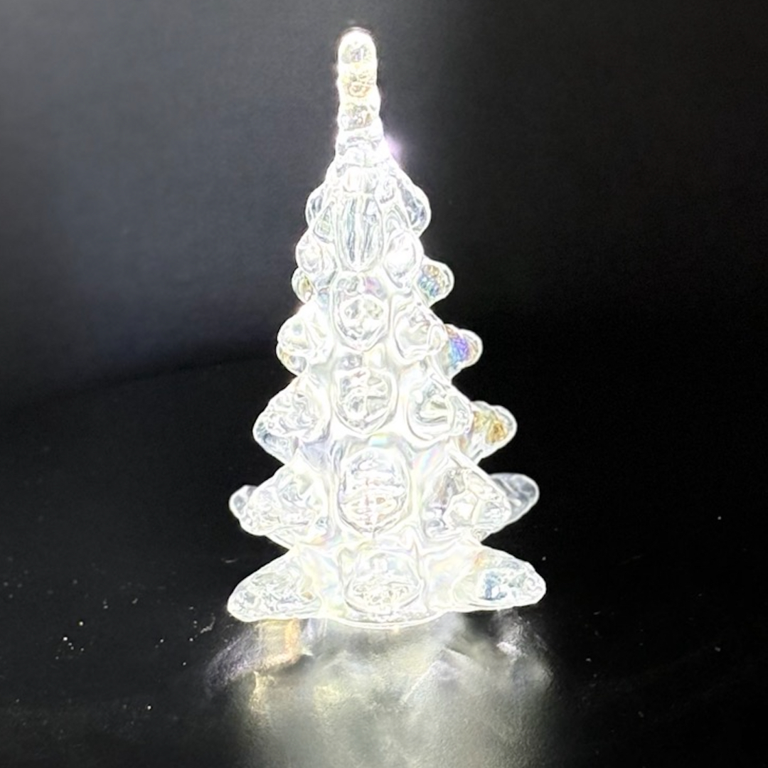 Iridescent Art Glass Clear Christmas Tree - Small