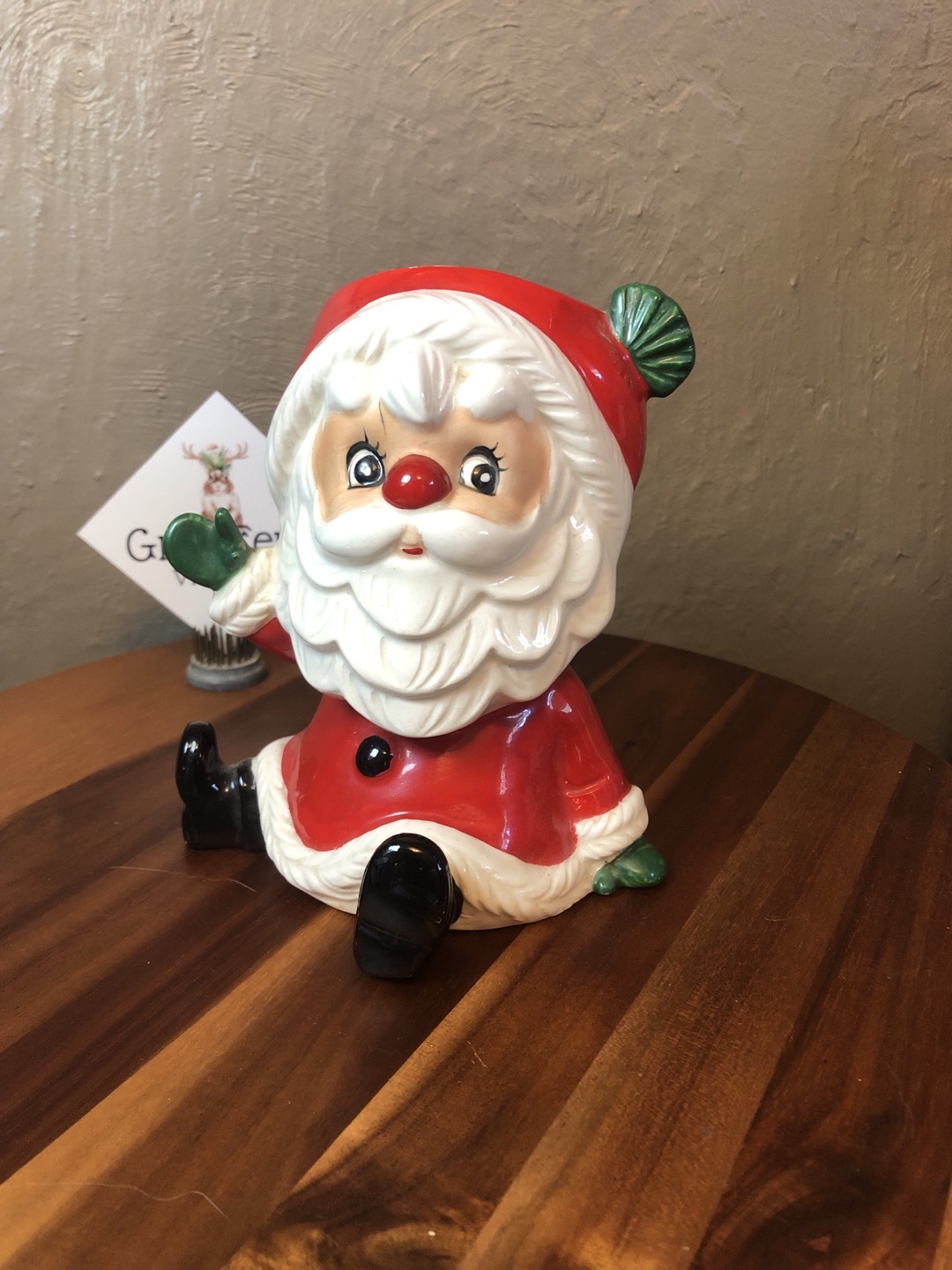 Vintage Seated Santa Planter Vase Relpo K-2000 Japan