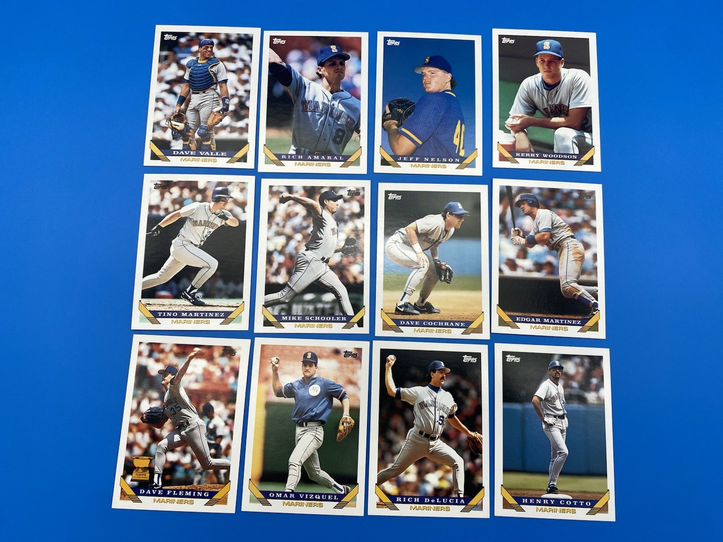 Topps 1993 MLB Seattle Mariners Lot of 12 Different Trading Cards