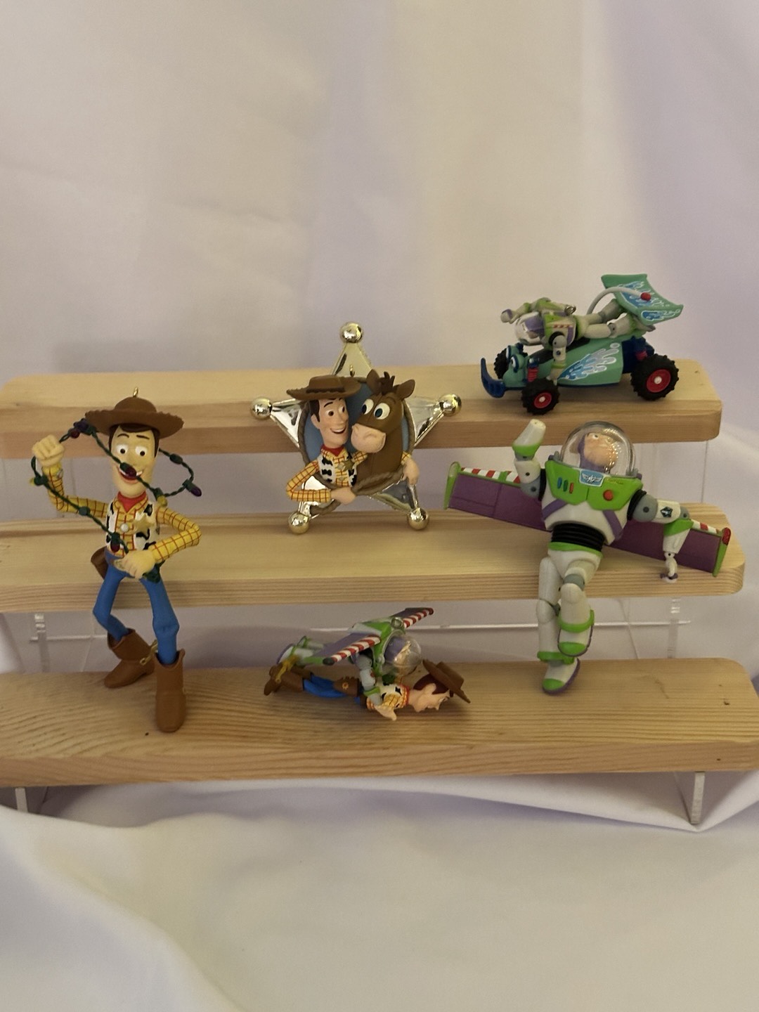 AK65 Hallmark Toy Story Pixar, 2012 Buzz Lightyear, 1998 Woody Lights ...