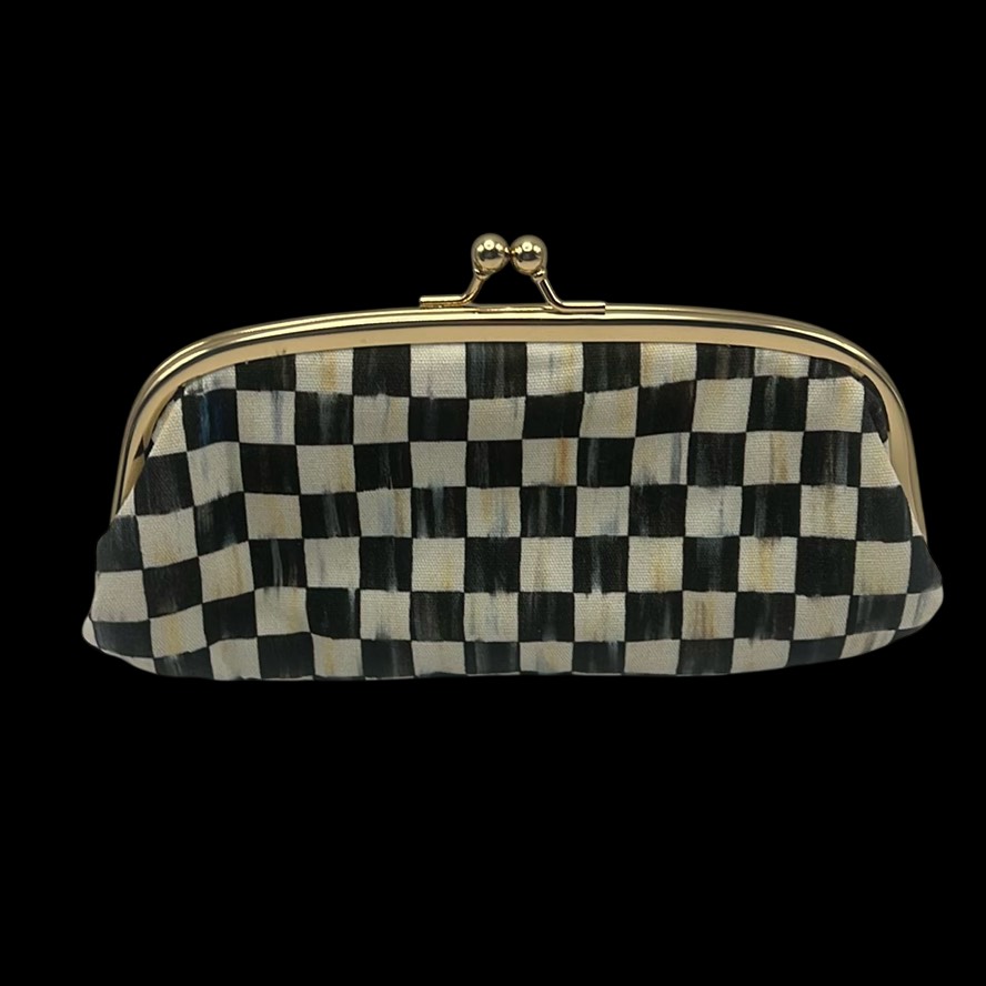 Mackenzie Childs Courtney Check Eye Glass Case, 7” x 4.5”
