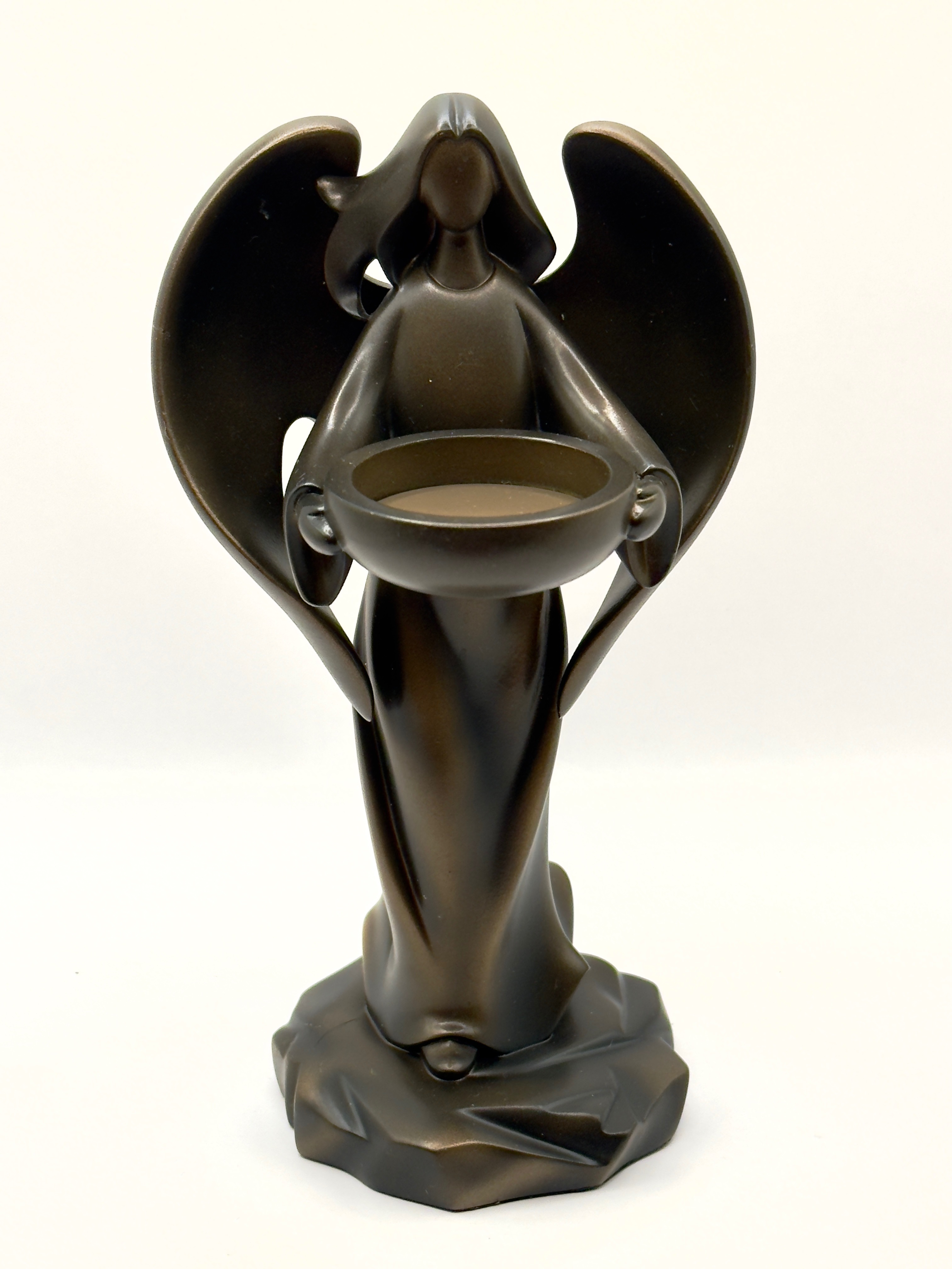 Vintage 1990’s Holy Night Angel Tealight Candle Holder, Faux Dark ...