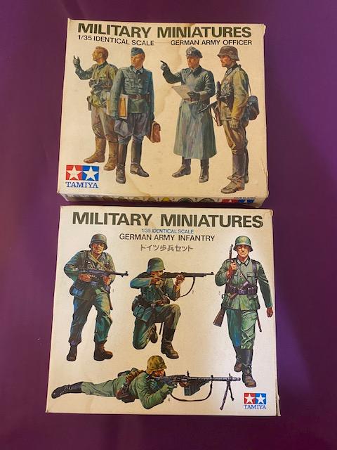 2 Tamiya Military Miniatures Toy Soldier Sets - German Army Infantry ...