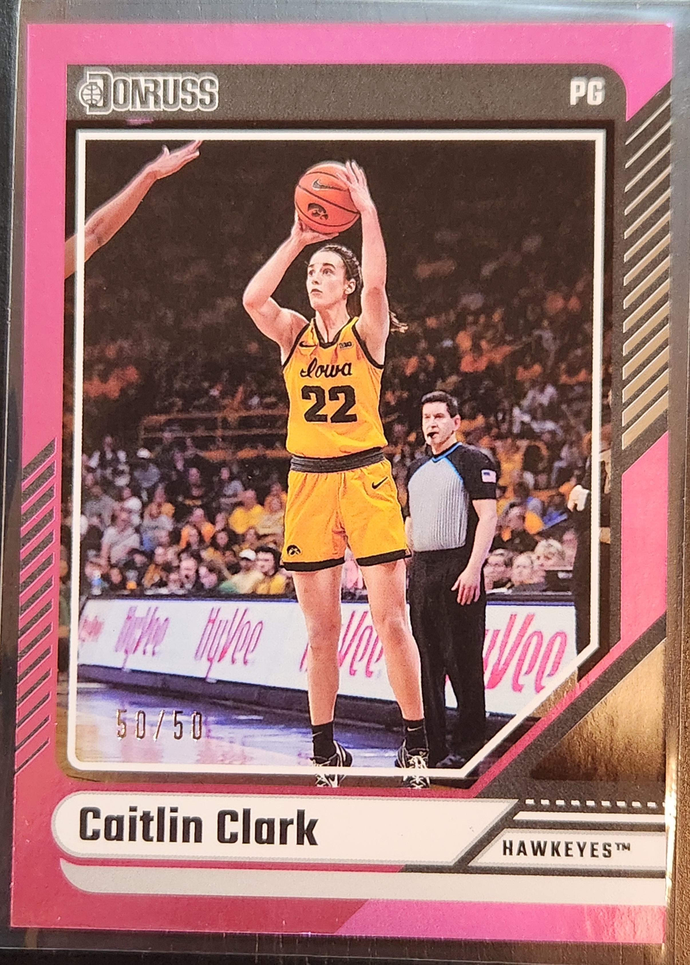 2024 Panini Caitlin Clark Set Card 5 Pink Parallel 50/50