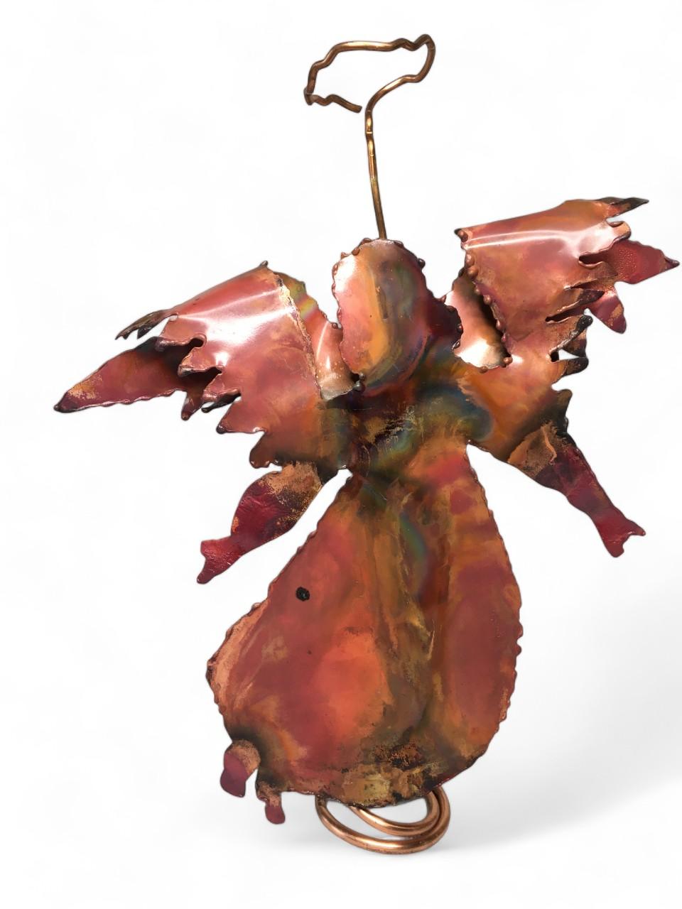 Copper Metal Angel Studio Artist Sculpture Figure Figurine Unique OOAK
