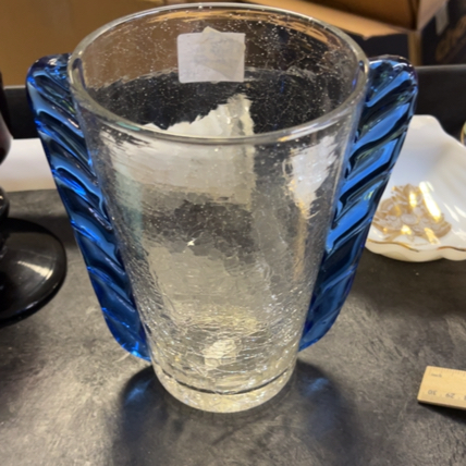 Blenko Blue Winged Vase