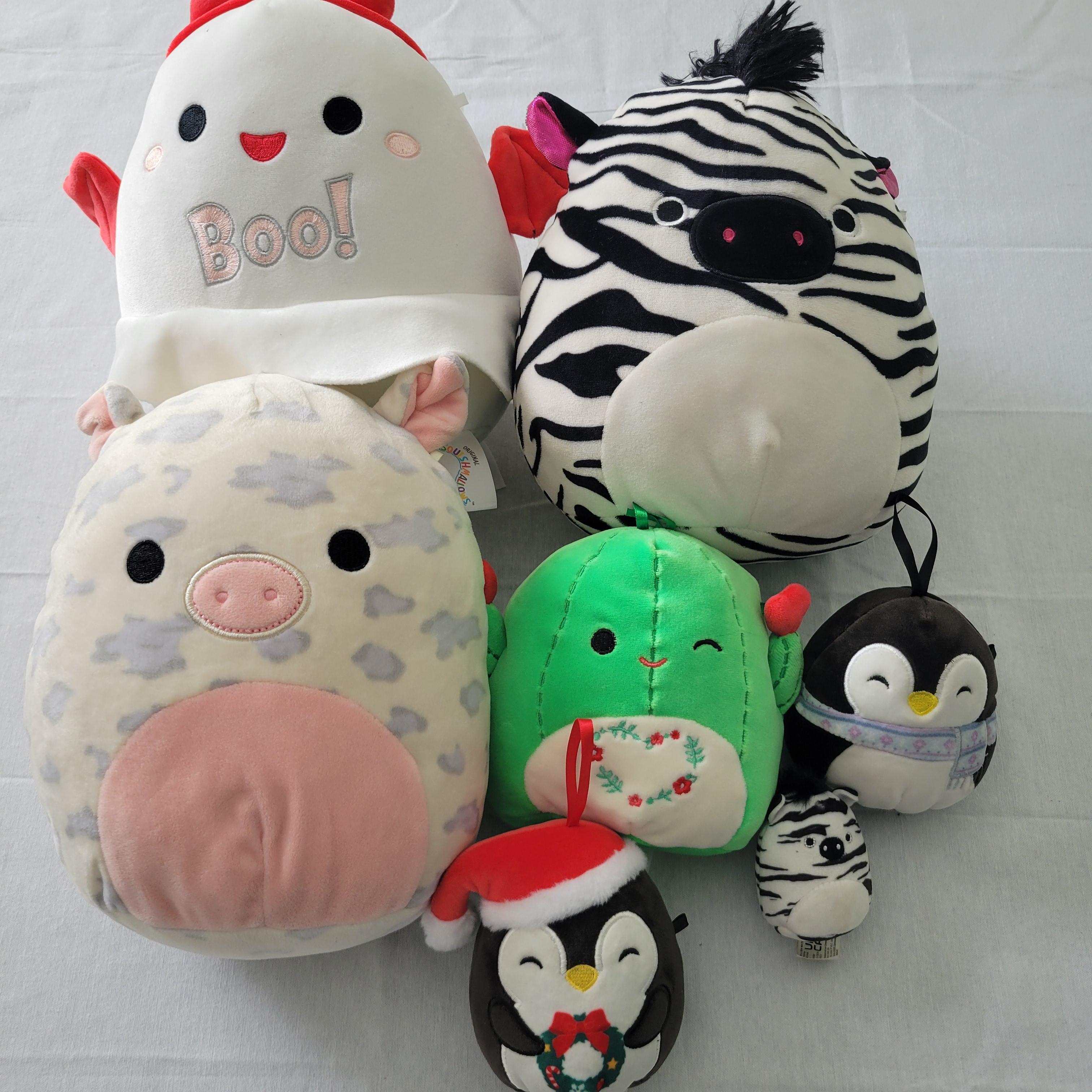 Lot Squishmallow Plush Pig Boo Ghost Cactus Penguins Zebras (B20)