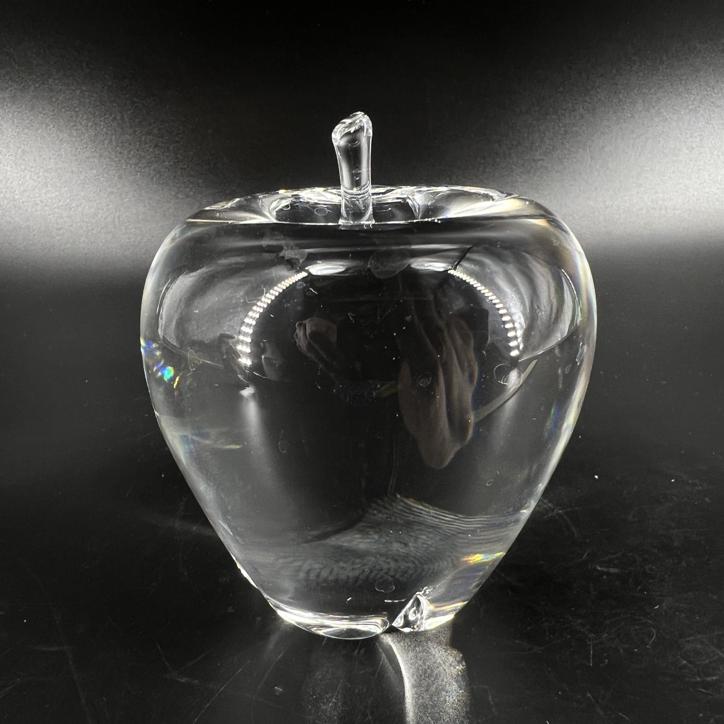 Apple Steuben Crystal Glass Paperweight