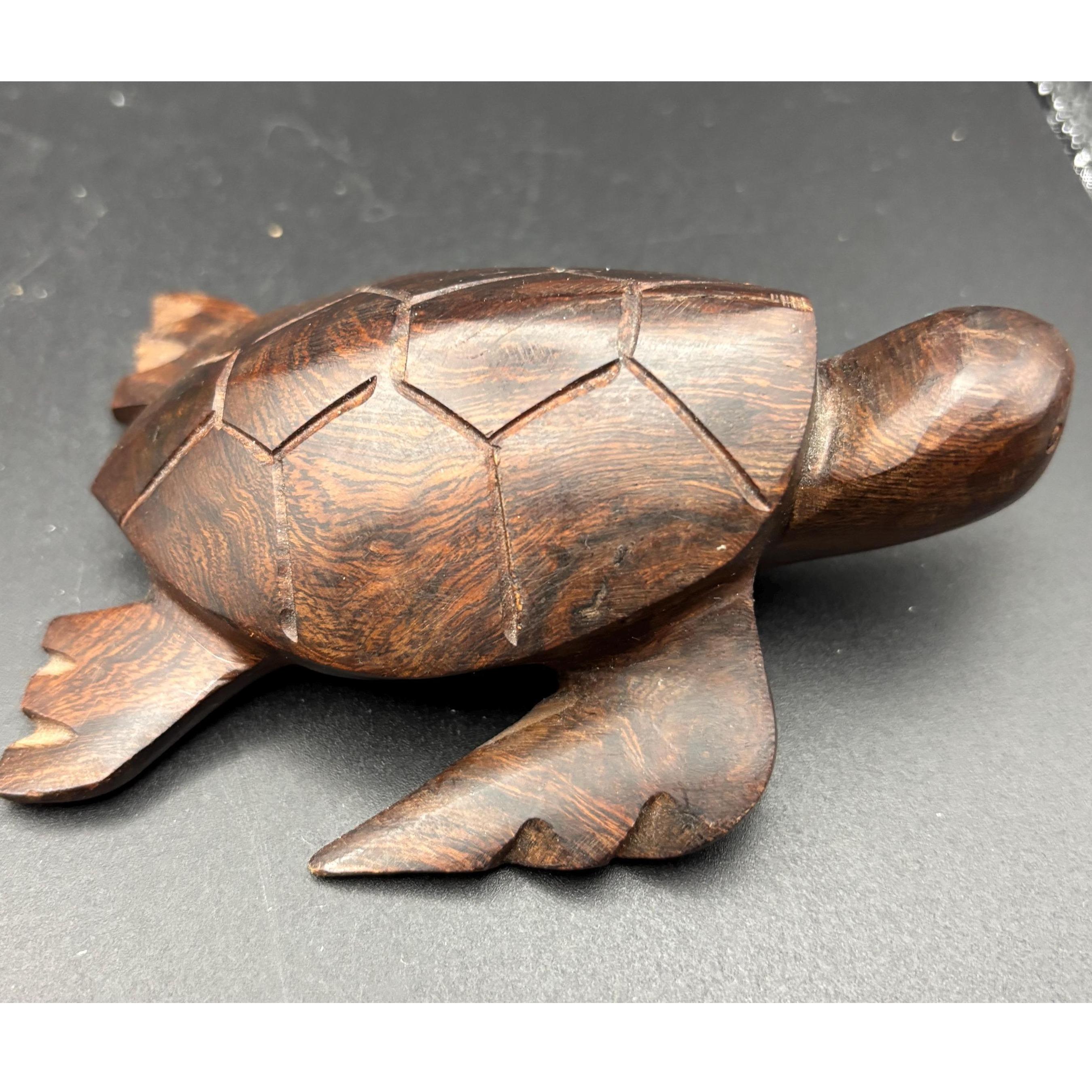 Turtle Figurine, hand carved ironwood, Mexico, unknown maker