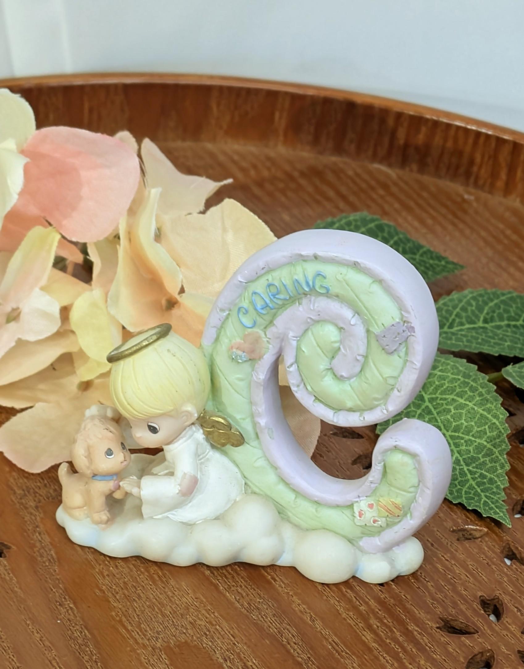 Enesco Angel Letter Figure"C Caring w/ Puppy Precious Moments 2002