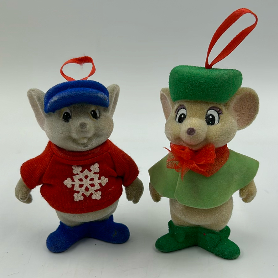 Vintage Disney Christmas “Rescuers” Flocked Ornaments 1990s McDonald’s ...
