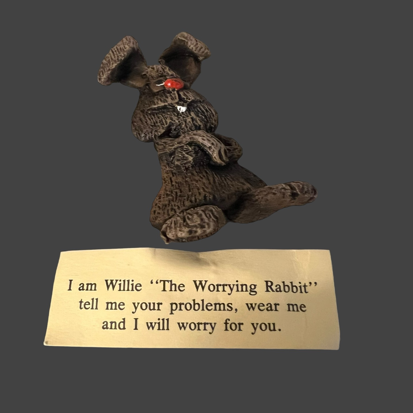 Vintage Composite Willie The Worrying Rabbit Pin