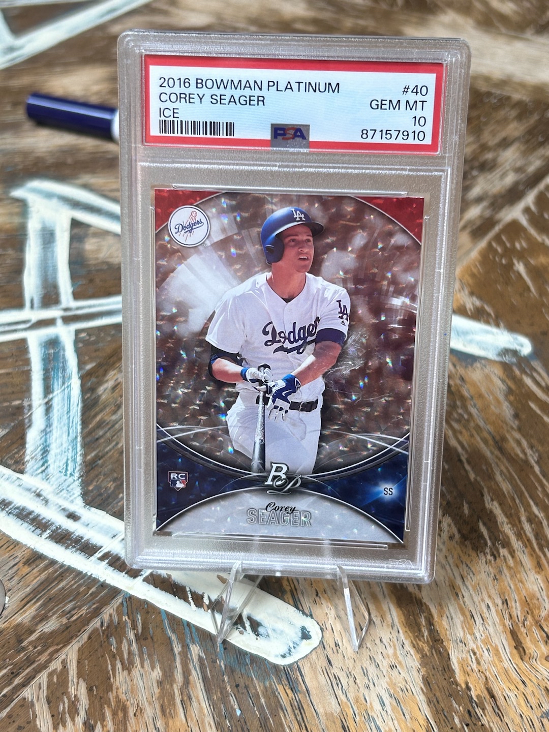 2016 Bowman Platinum ICE Corey Seager Rookie PSA 10