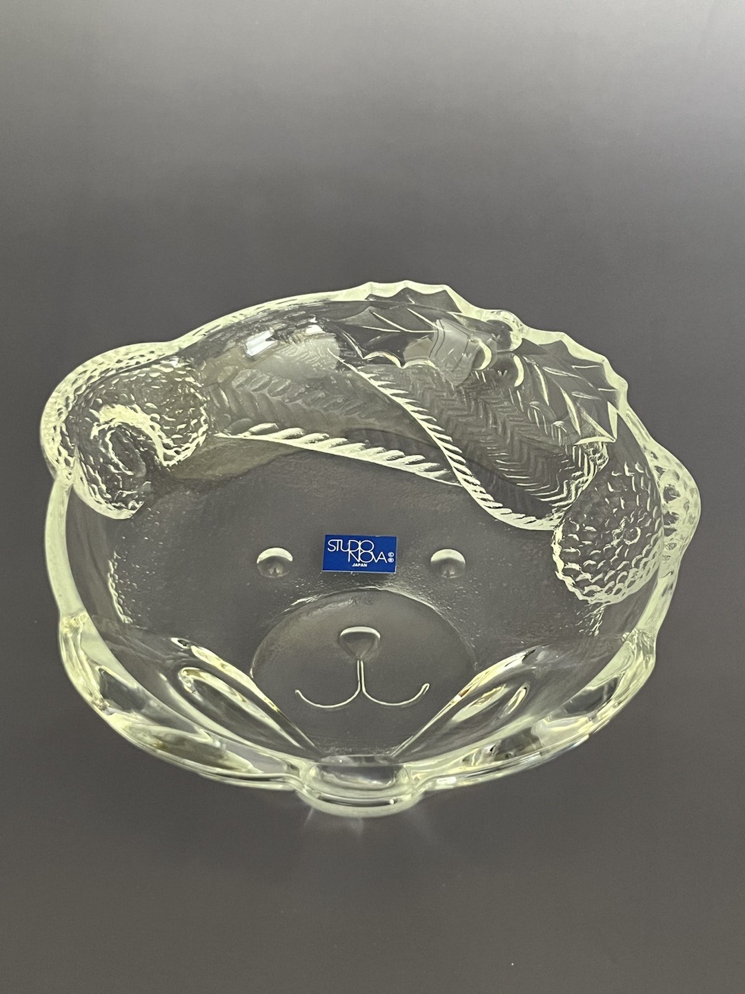 Studio Nova Mikasa Adorable Holiday Teddy Bear Clear Glass Dish 5"