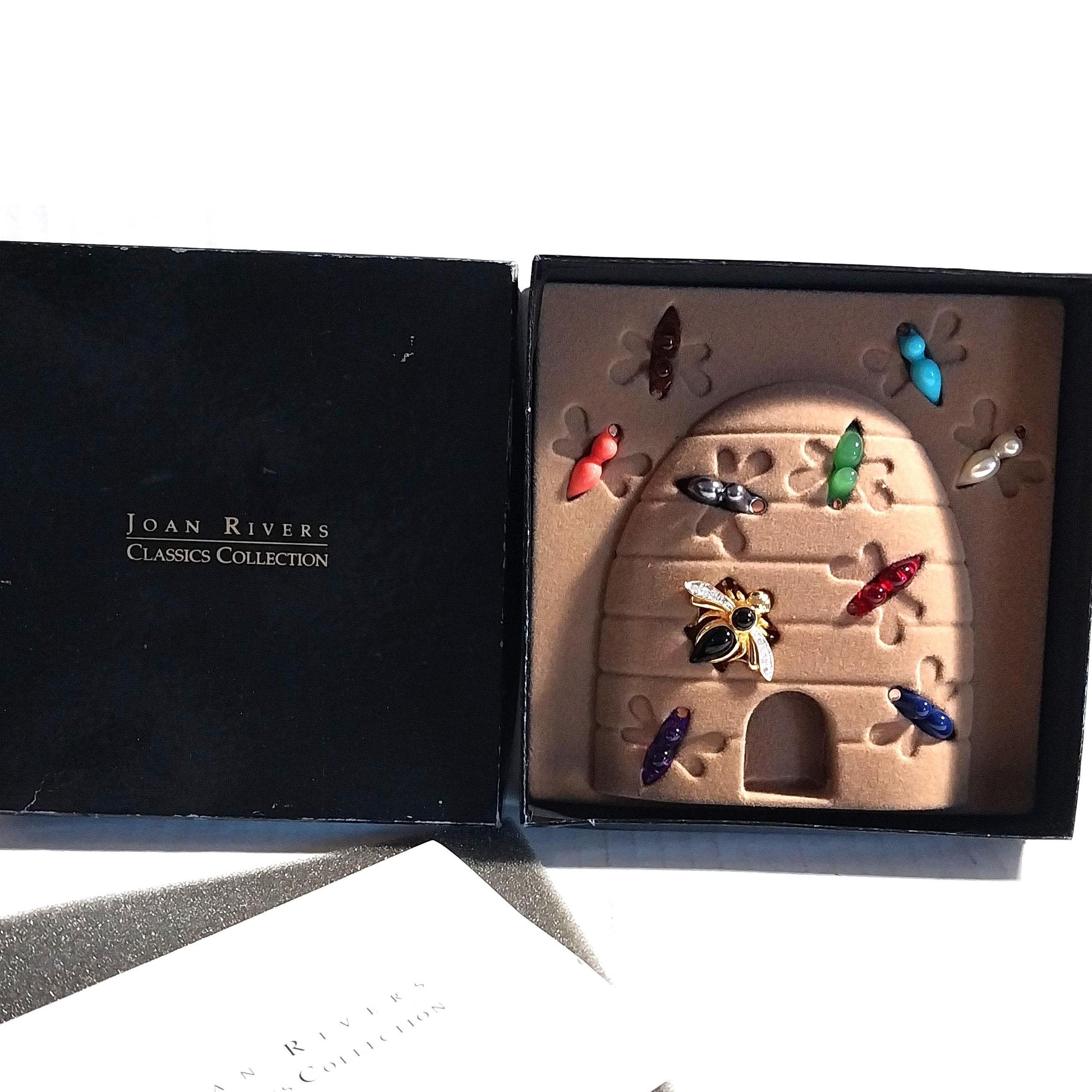 Vintage Joan Rivers Collection Bee Brooch w/10 Interchangeable Colored ...