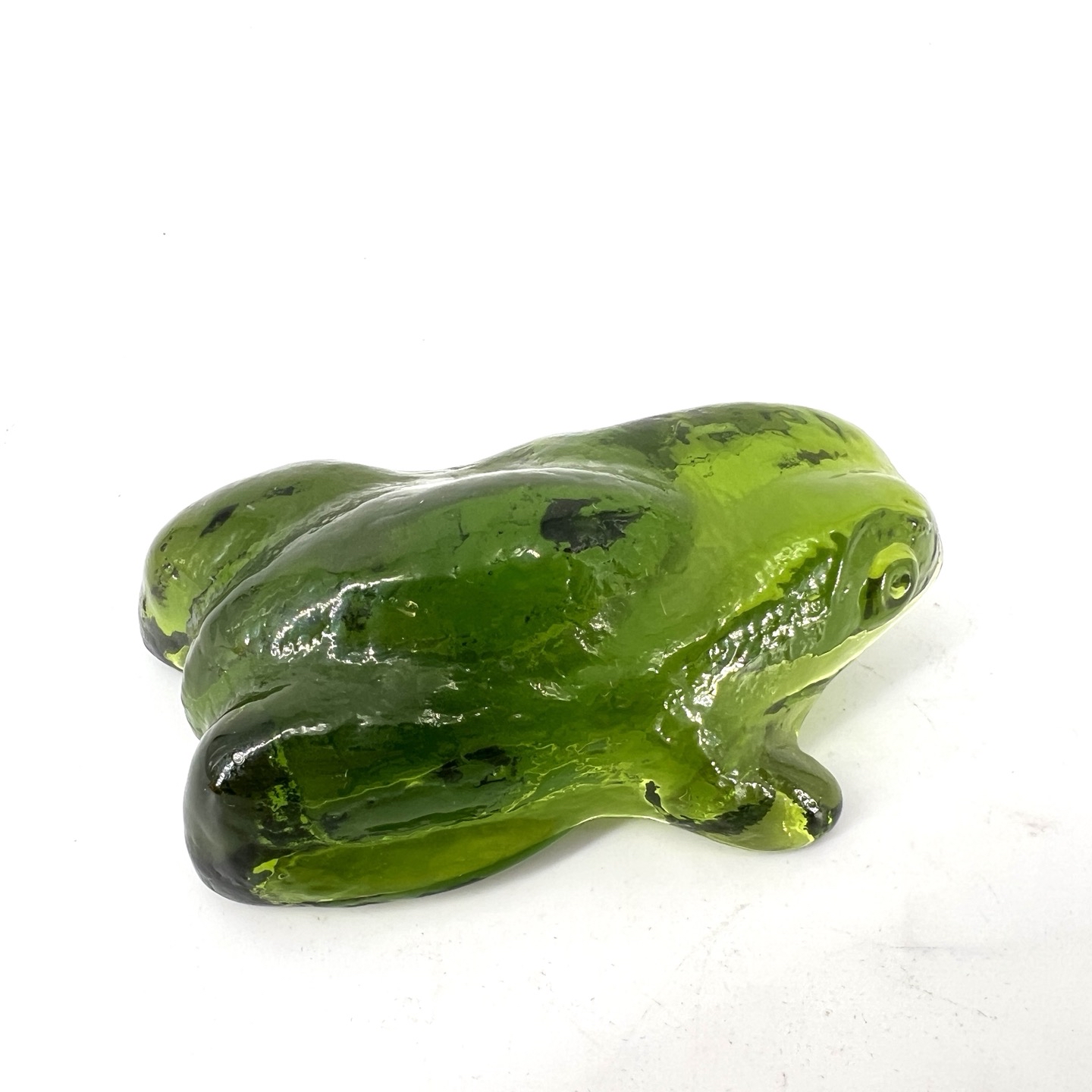Green Glass Frog Paperweight
