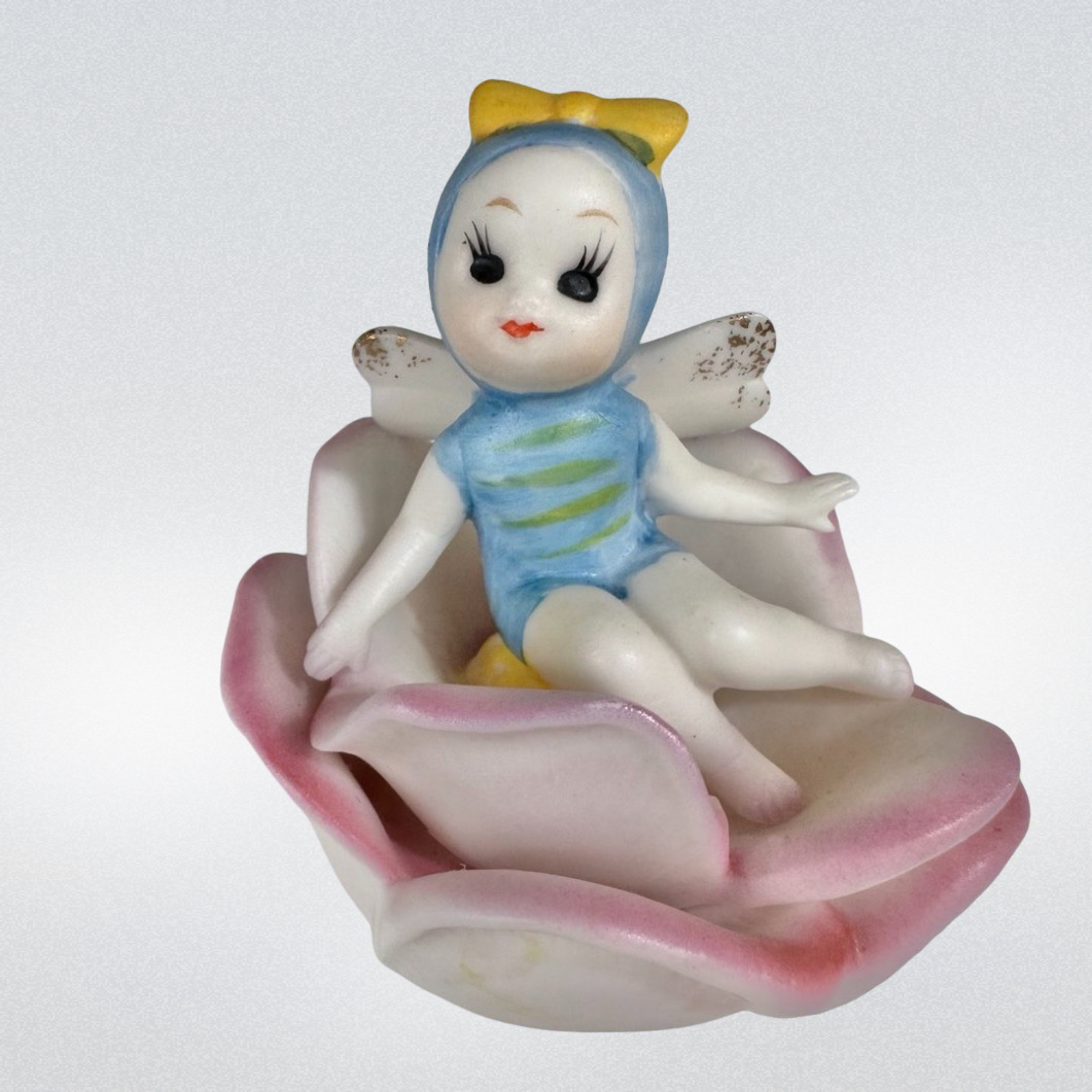 Japan Porcelain Pixie On Flower By National Potteries