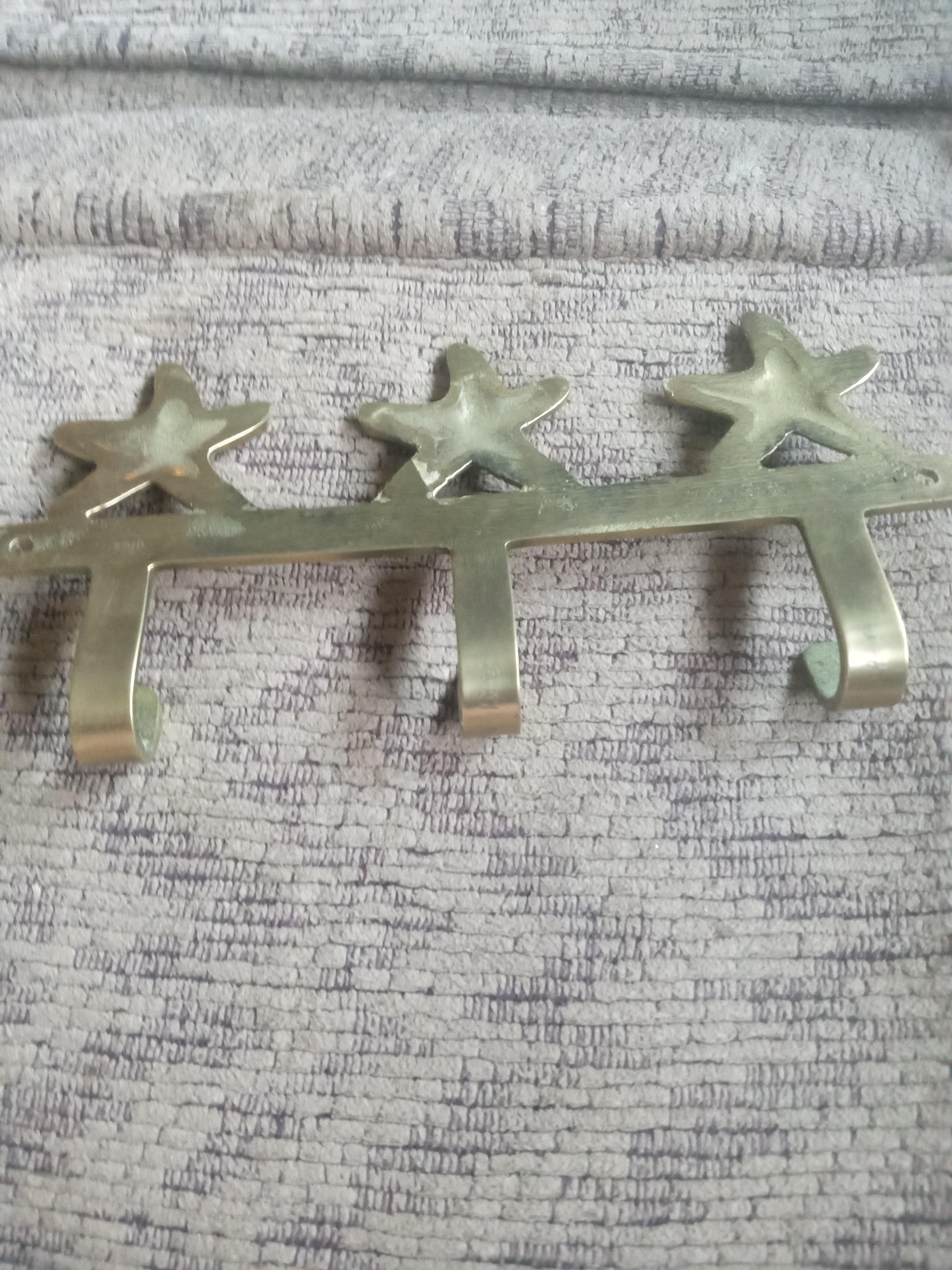 Brass Starfish Key Holder 3 Starfish