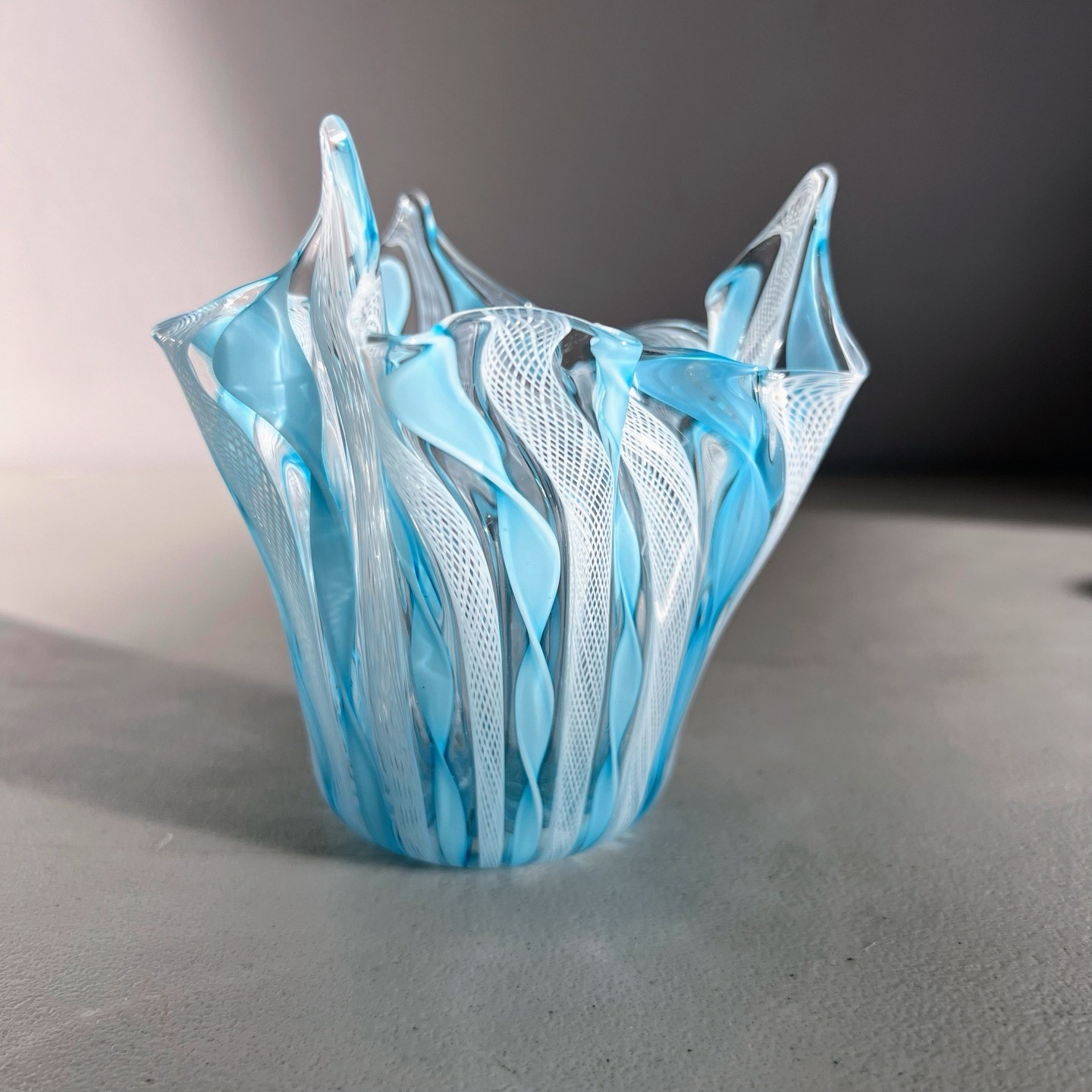 Vintage Murano Glass Handkerchief Vase with Original Made in Murano ...